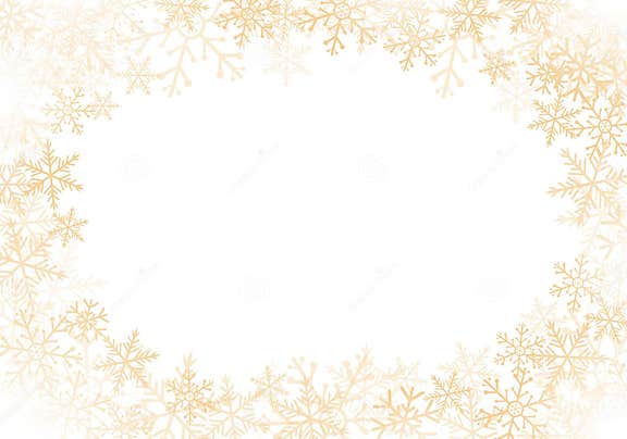 Gold snowflakes frame stock vector. Illustration of glitter - 81139452