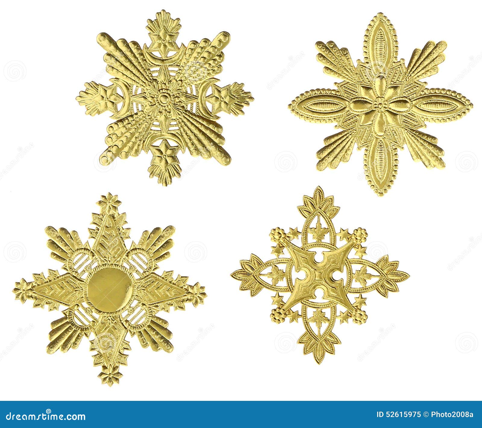 Gold Snowflakes stock image. Image of abstract, flake - 52615975