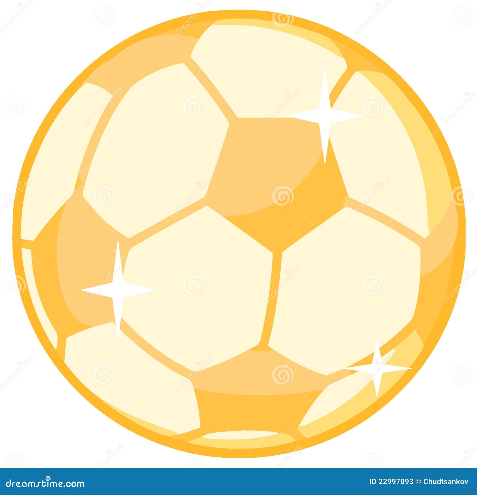 Gold soccer ball stock vector. Illustration of mascot - 22997093