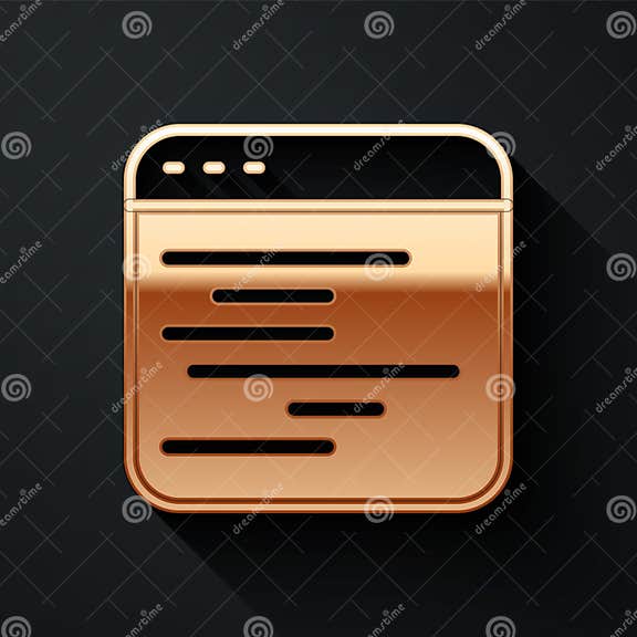 Gold Software, Web Developer Programming Code Icon Isolated on Black ...