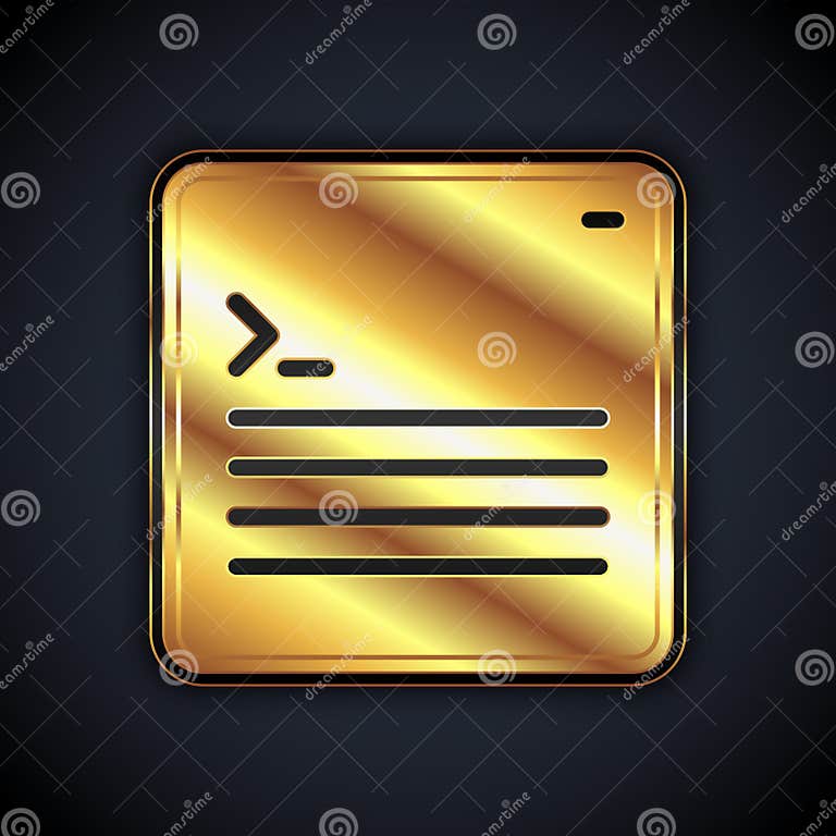 Gold Software Web Developer Programming Code Icon Isolated On Black Background Javascript