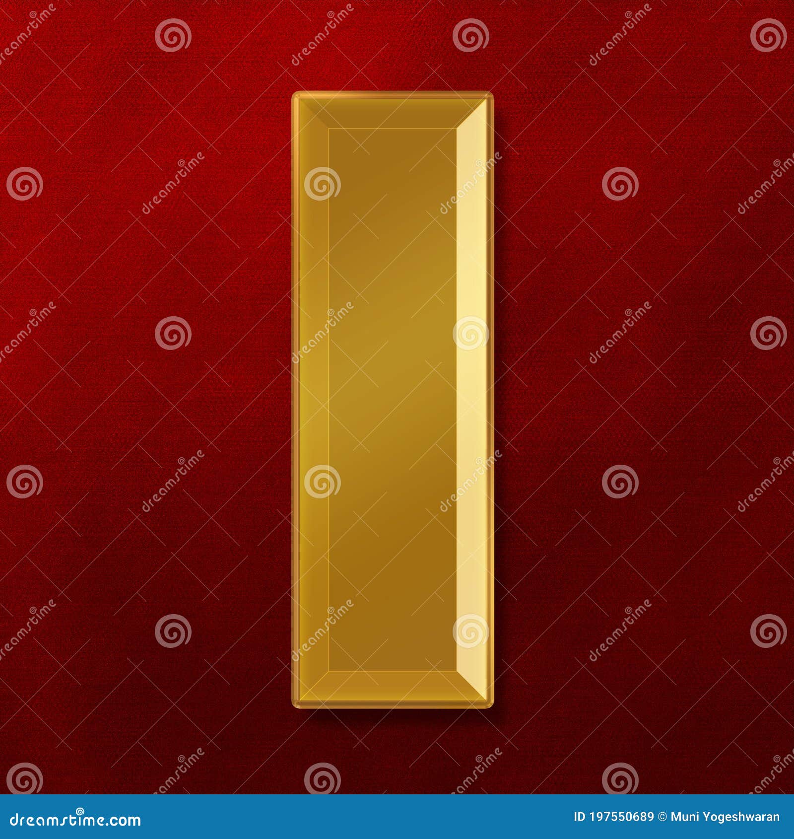 Gold Solid Alphabet Letter I Collection. 3D Rendering Stock ...