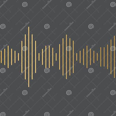 Gold sound wave pattern stock vector. Illustration of concept - 180807943