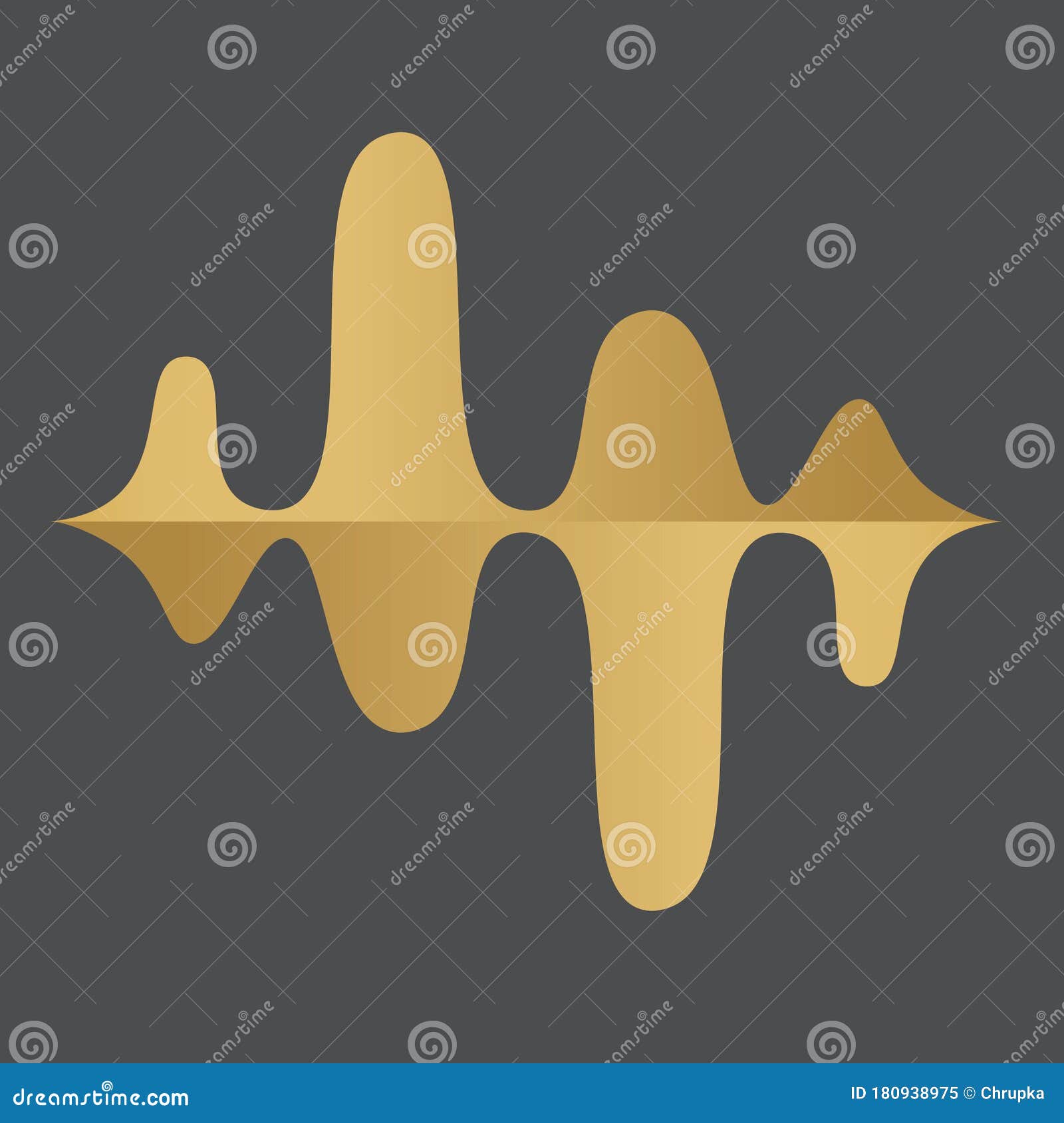 Gold sound wave pattern stock vector. Illustration of communication ...