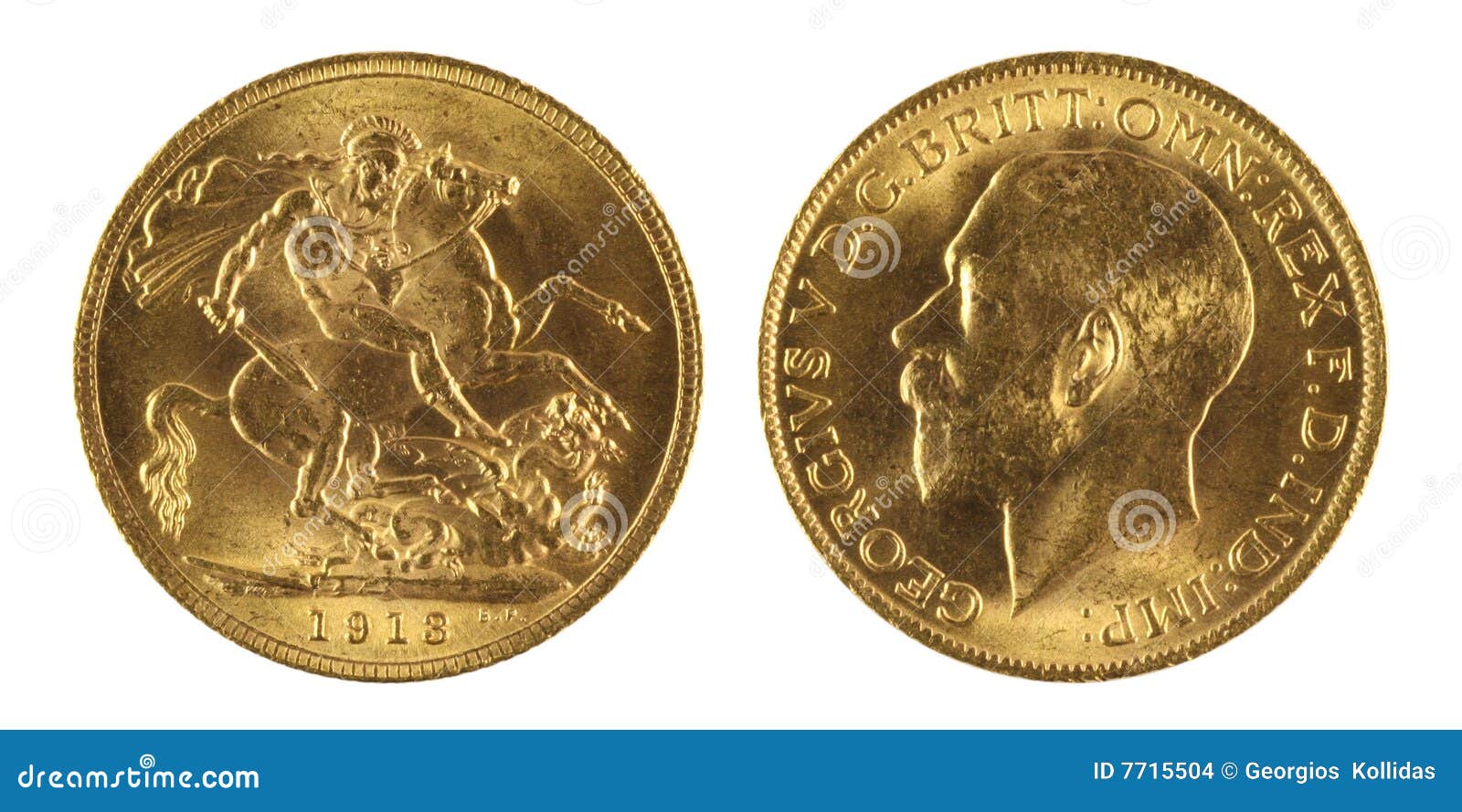 Gold Sovereign stock photo. Image of britain, circular - 7715504