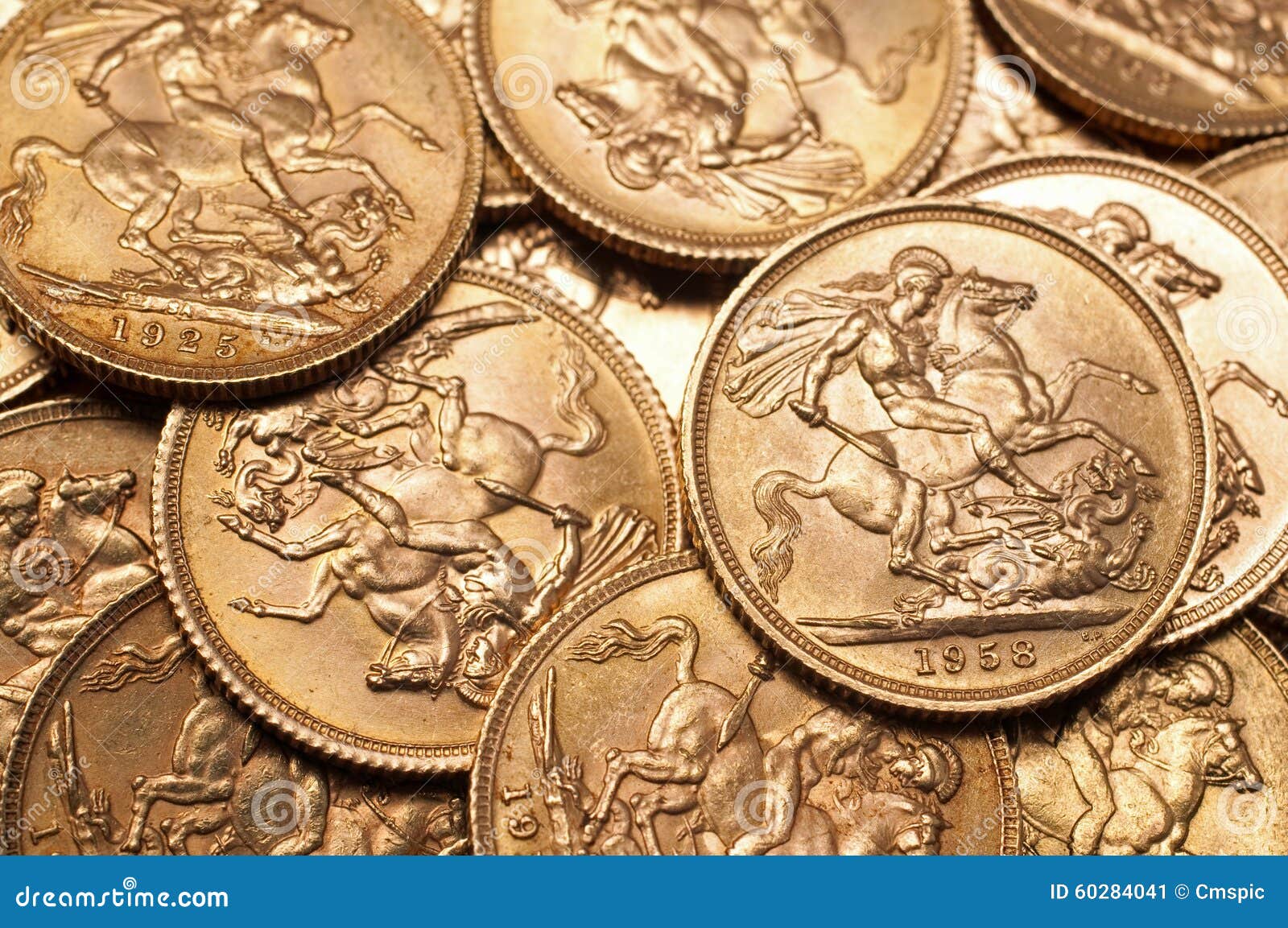 Gold sovereign coins stock image. Image of coins, sovereigns - 60284041