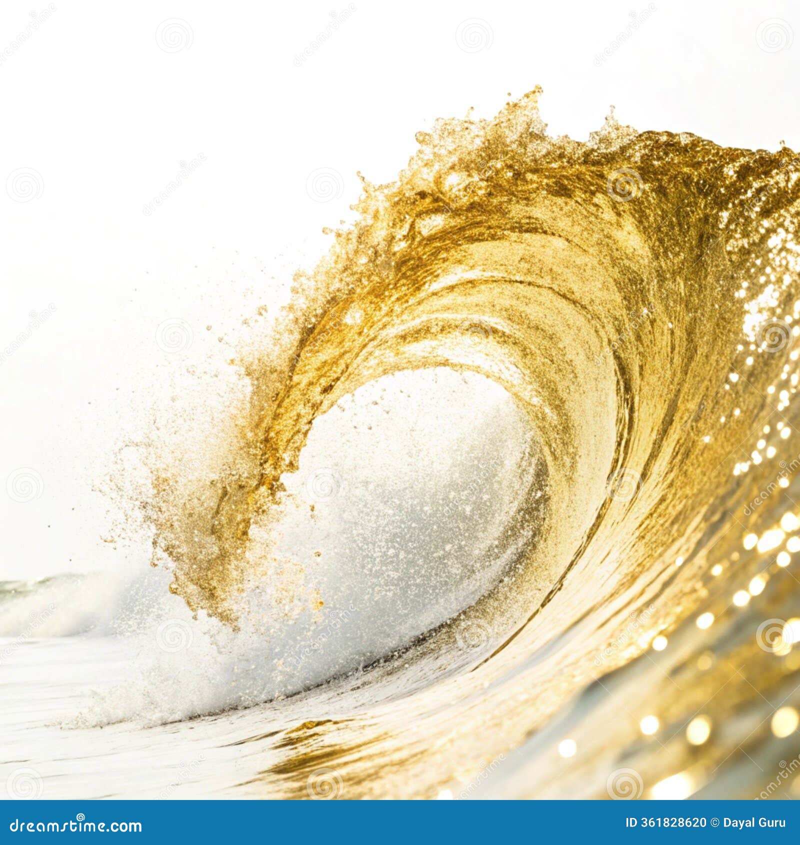 Gold Sparkle Wave Isolated on White Background Stock Illustration ...