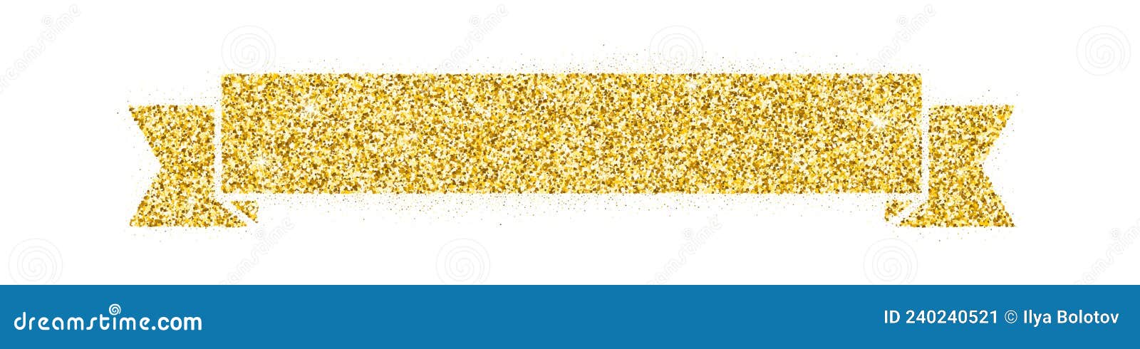 Gold Sparkling Ribbon for Header or Decor Stock Vector - Illustration ...