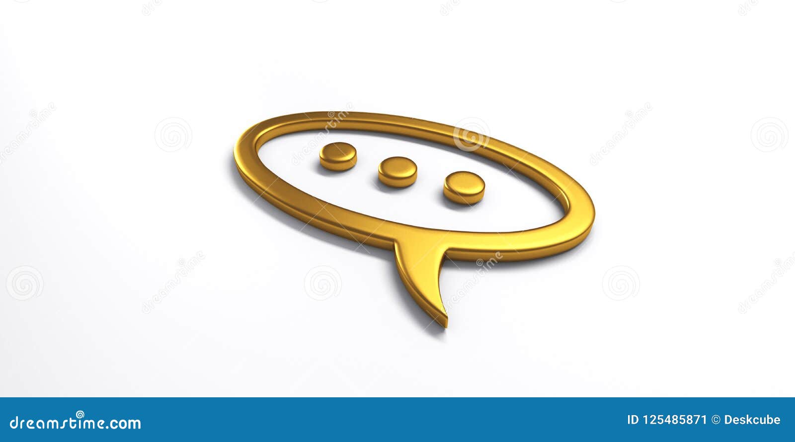 Gold Speech Bubble. 3D Render Illustration Stock Illustration ...