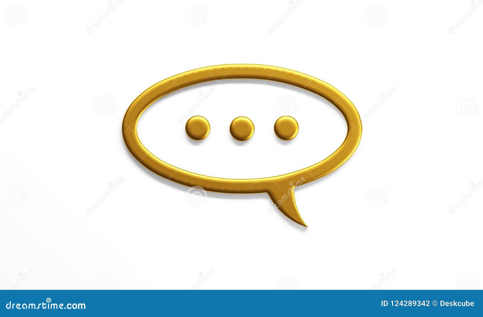 Gold Speech Bubble. 3D Render Illustration Stock Illustration ...
