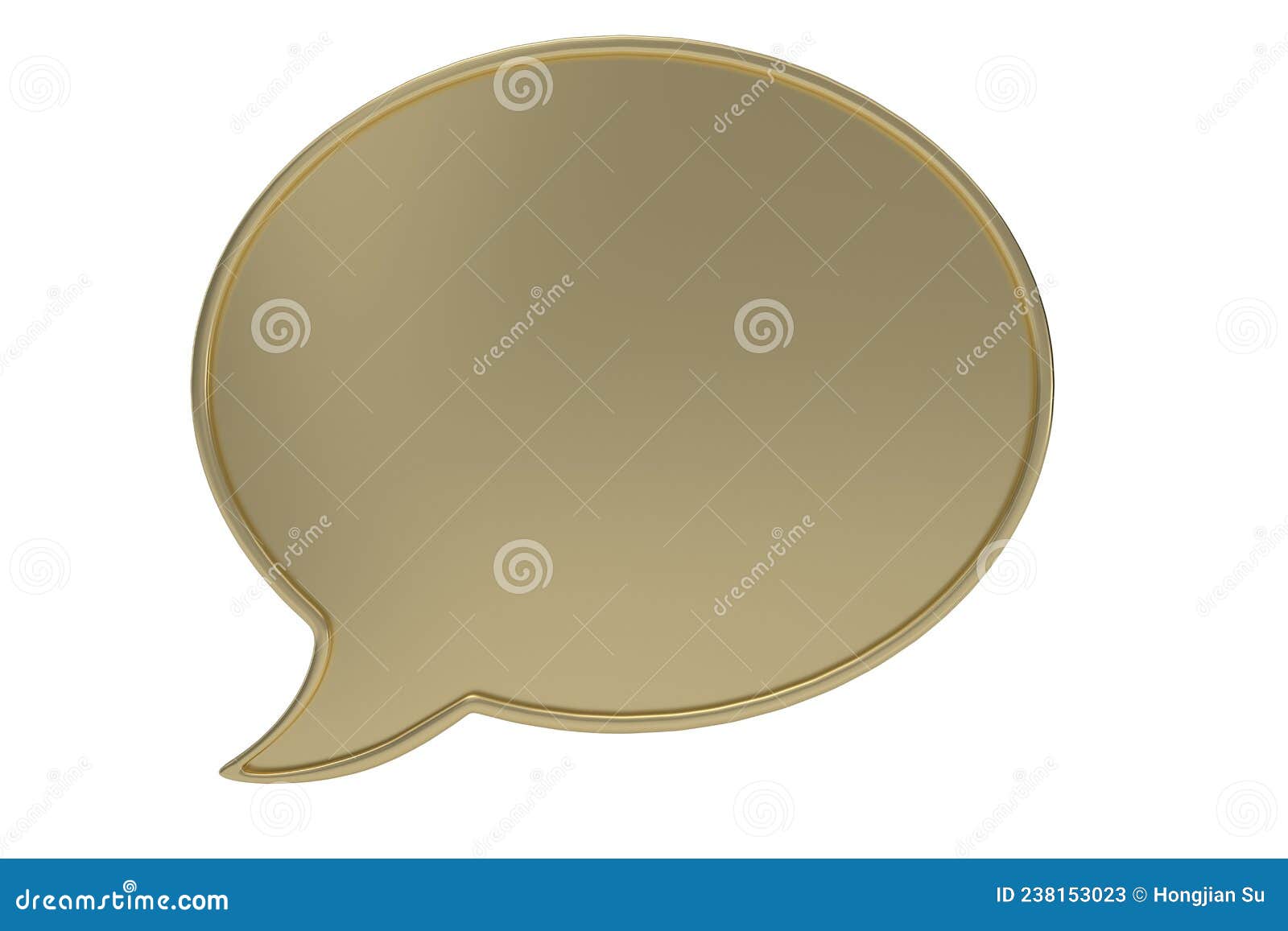 Gold Speech Bubble Isolated on White Background. 3D Illustration Stock ...