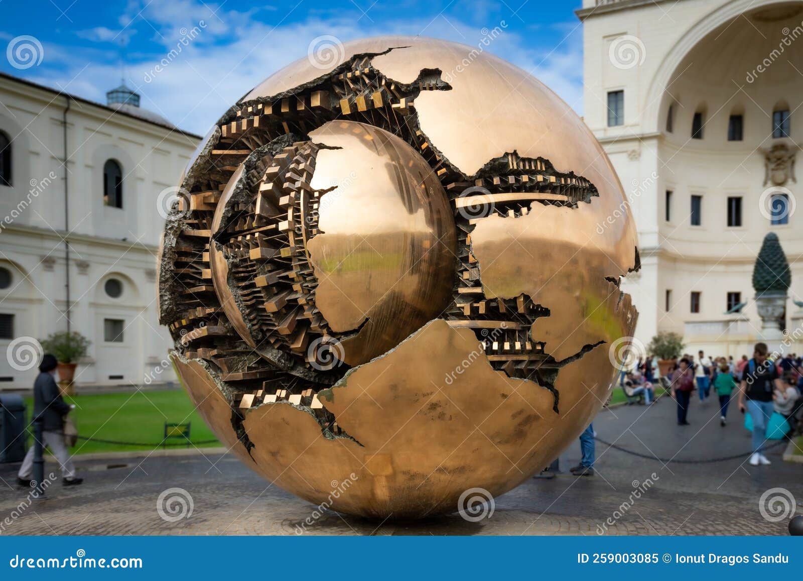 Gold Spinning Sphere Inside Another Sphere Editorial Image - Image of ...