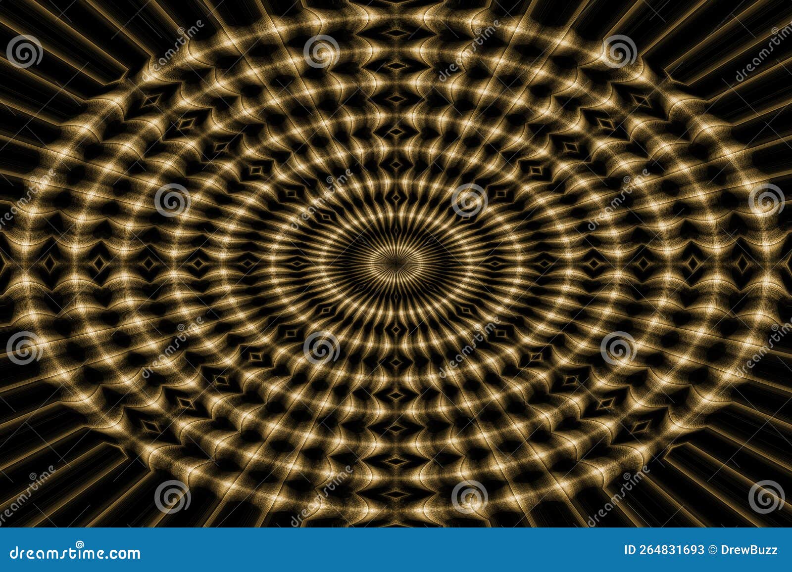 Gold Spiral Black Light Circles Pattern Whirl Bright Vortex Circular ...