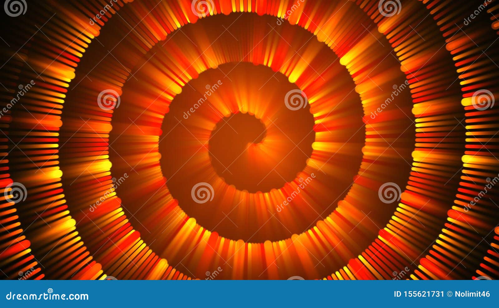 Gold Spiral Rays with Luminous Swirling Sparkles, 3d Rednering Bright ...