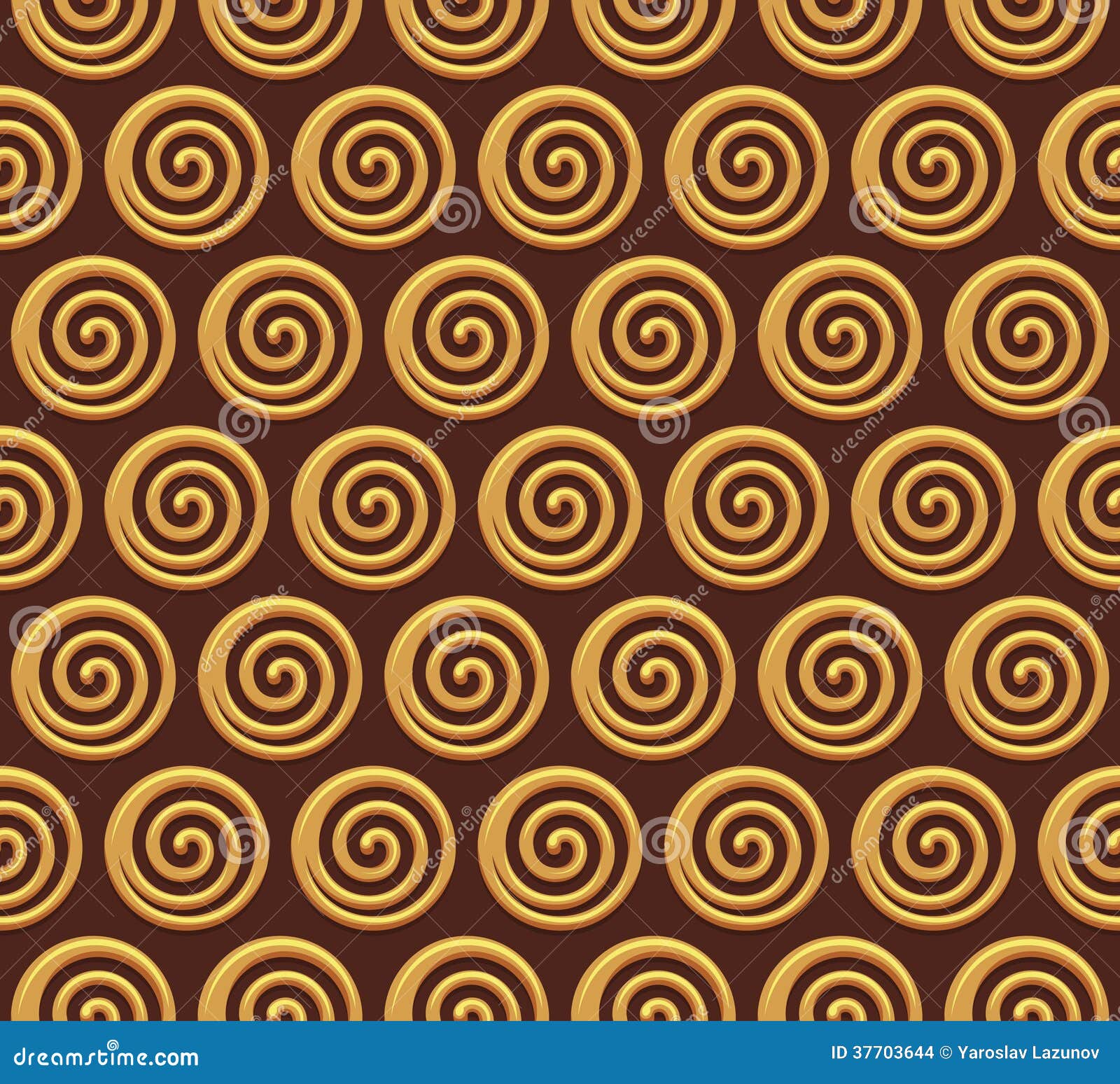 Gold Spiral Vector Seamless Background Stock Vector - Illustration of ...