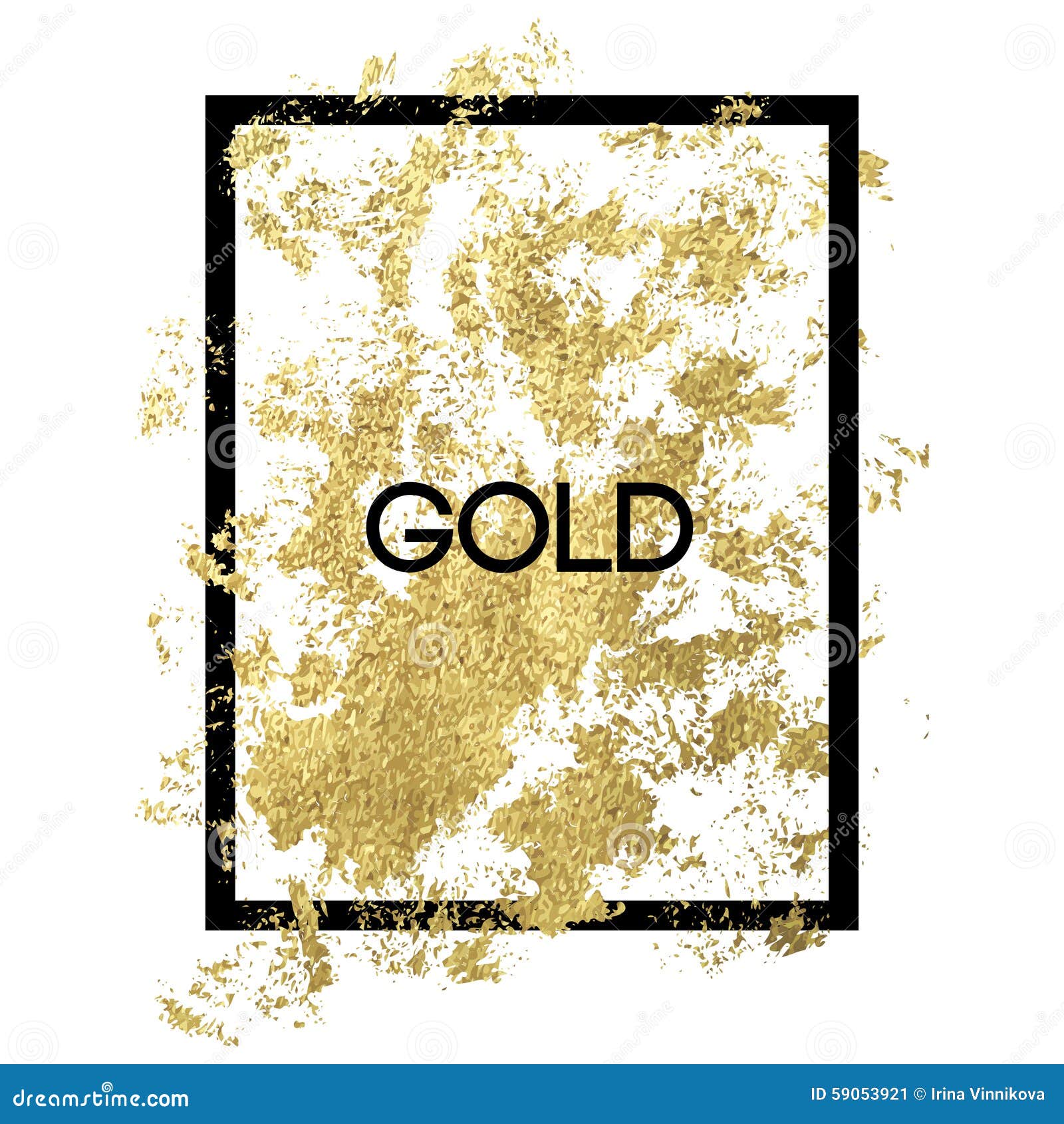 Gold Splash on Frame on White Background Stock Vector - Illustration of ...