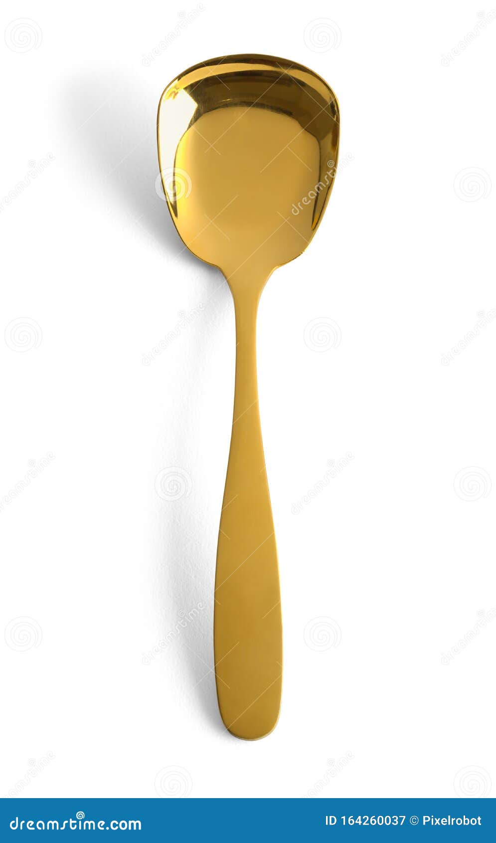 Gold Spoon Top View stock image. Image of utensil, wealth - 164260037