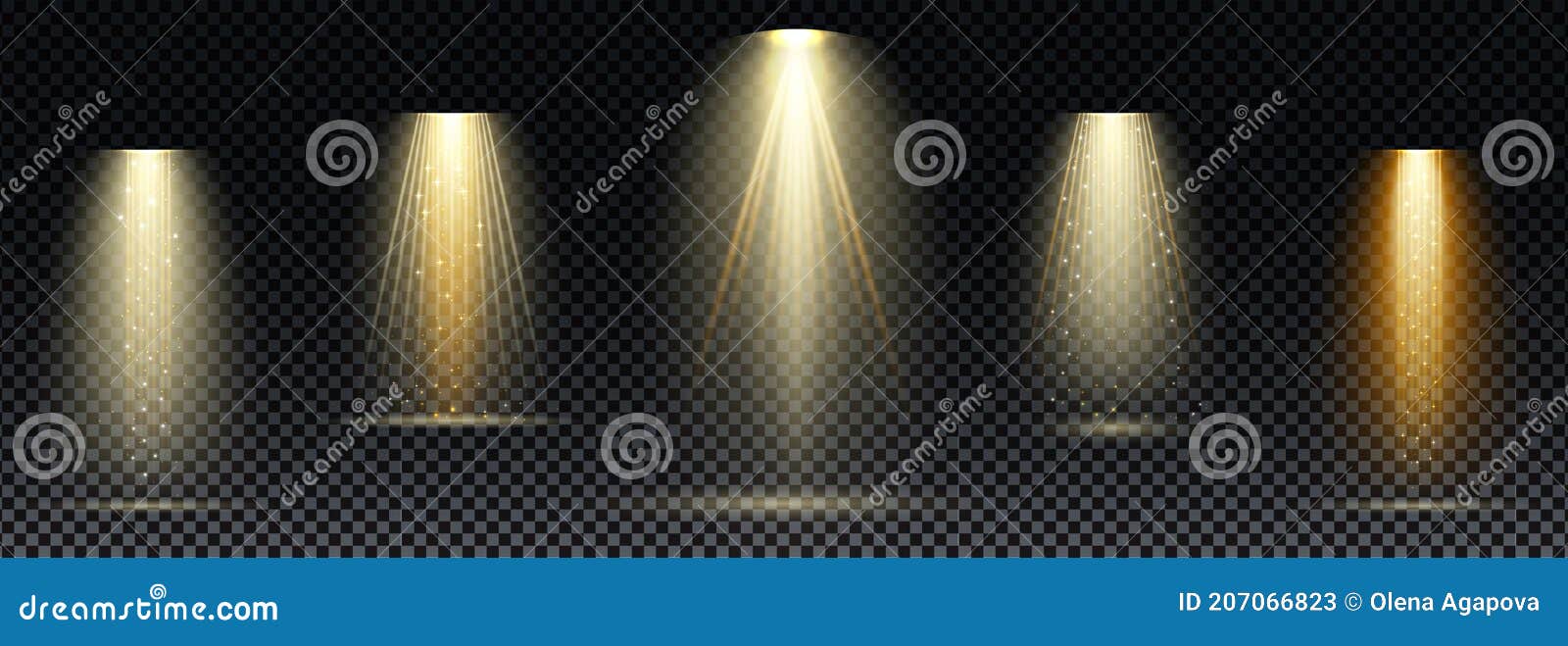 Gold Spotlight. Bright Lighting with Spotlights of the Stage on ...