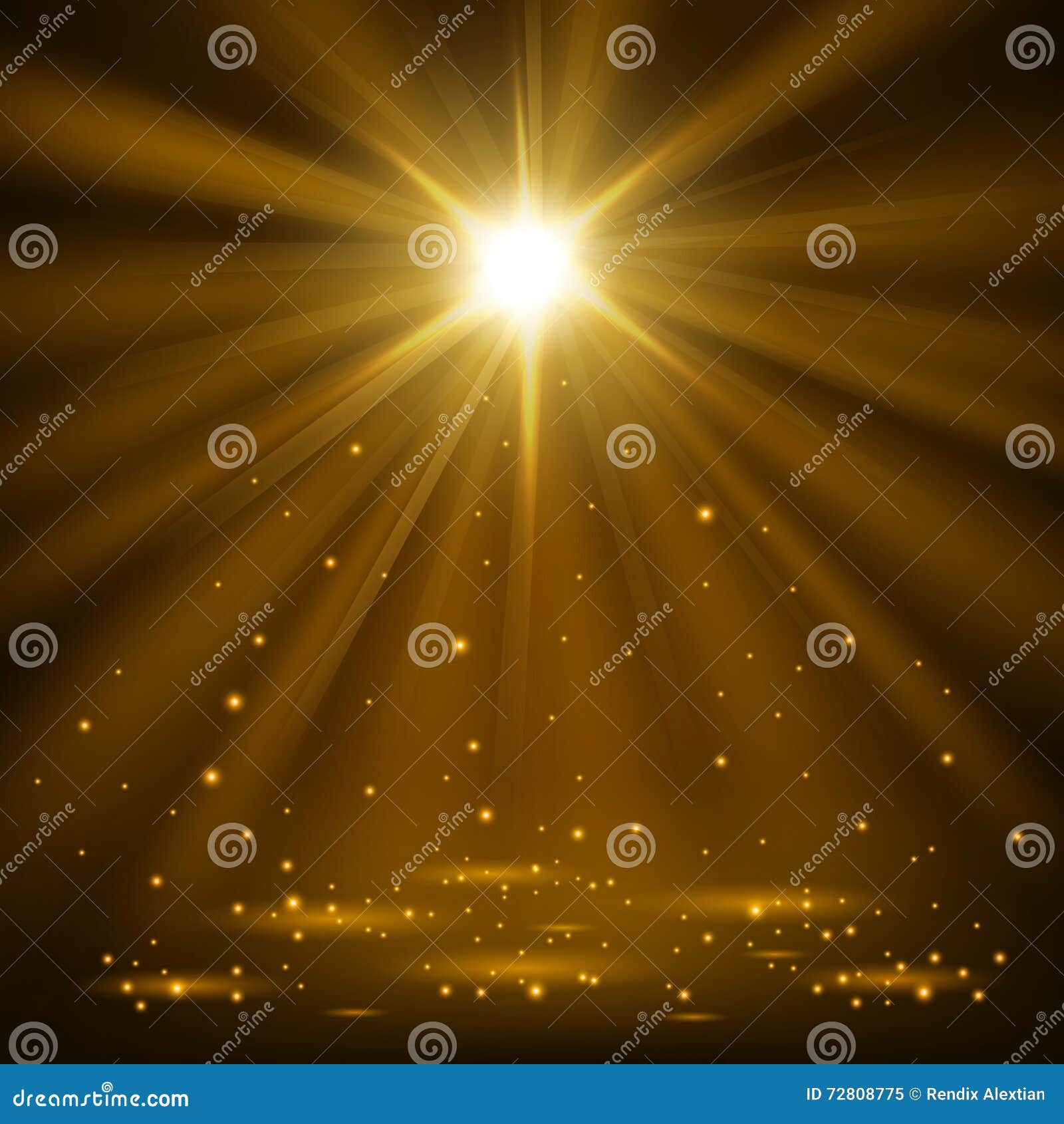 Gold Spotlights Shining with Sparkles Stock Vector - Illustration of ...