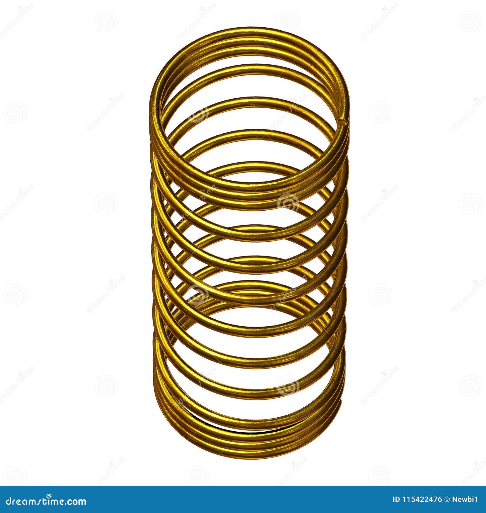 Gold spring 3d stock illustration. Illustration of metallic - 115422476