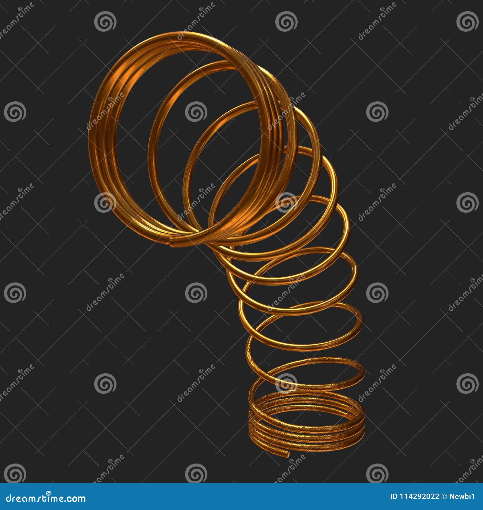 Gold spring 3d stock illustration. Illustration of machinery - 114292022