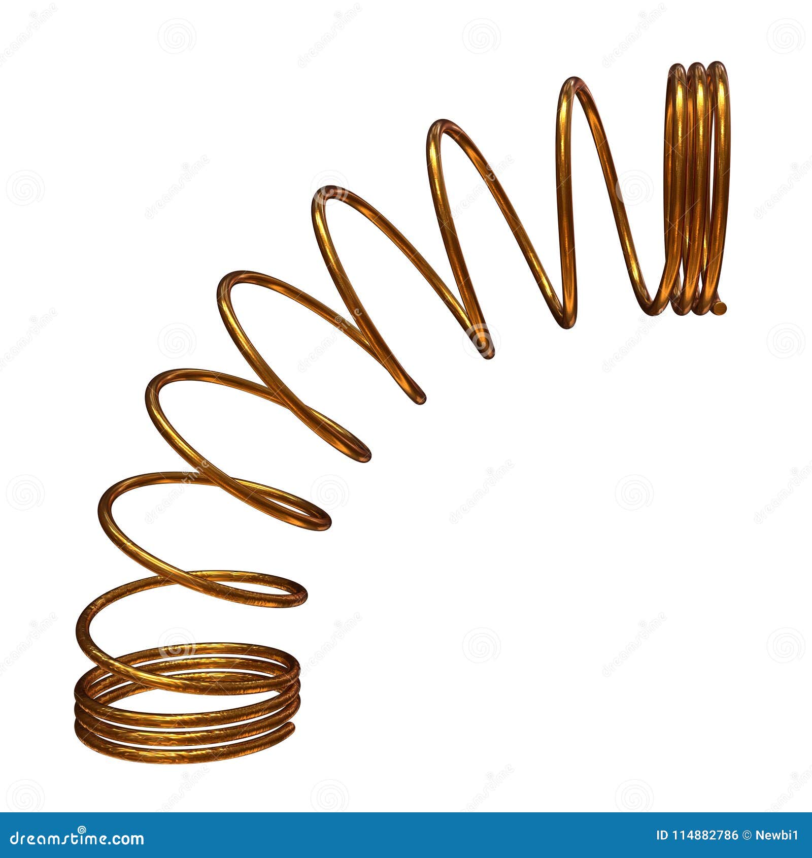 Gold spring 3d stock illustration. Illustration of curve - 114882786