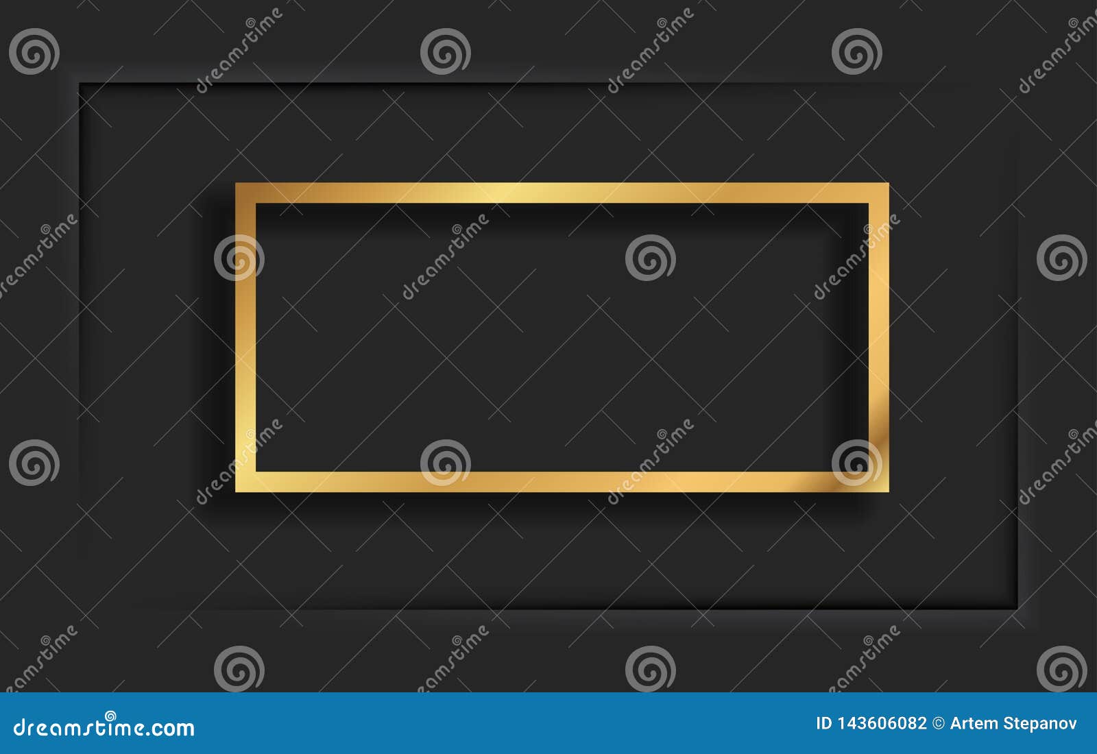 Gold Square Frame Or Golden Luxury Rectangular Border Vector ...
