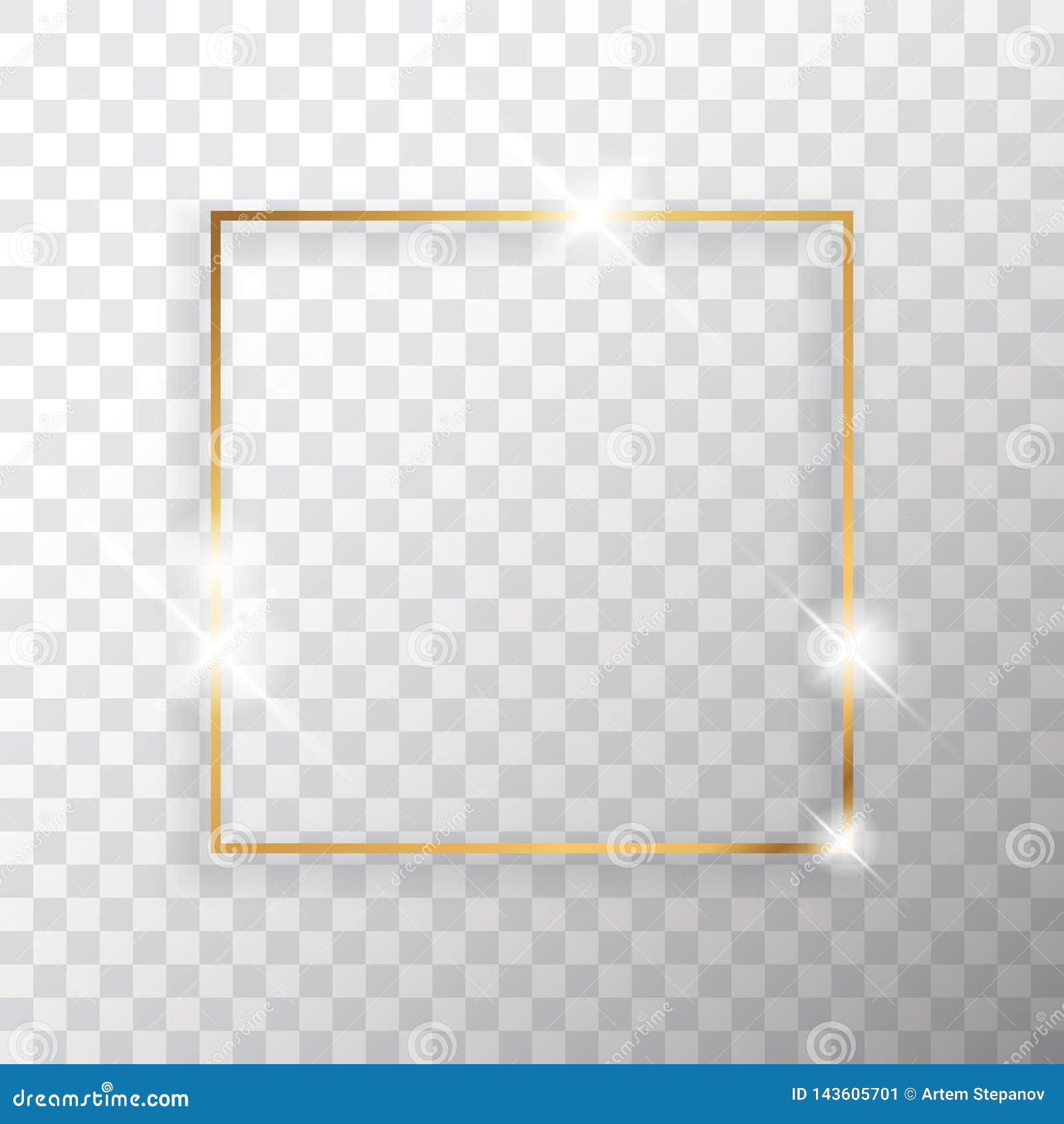Gold Square Frame or Golden Luxury Rectangular Border Stock Vector ...