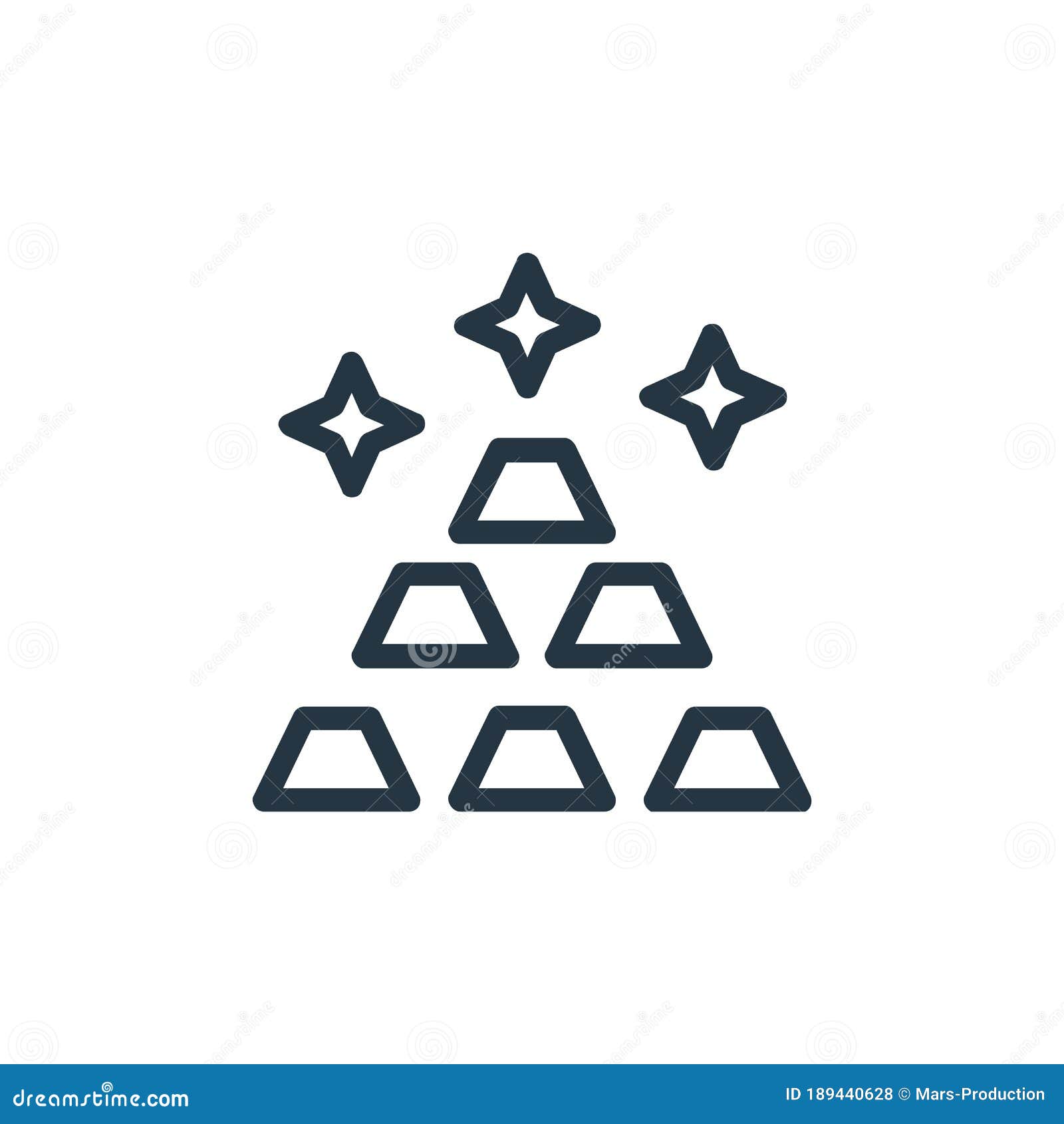 Gold Stack Vector Icon Isolated on White Background. Outline, Thin Line ...