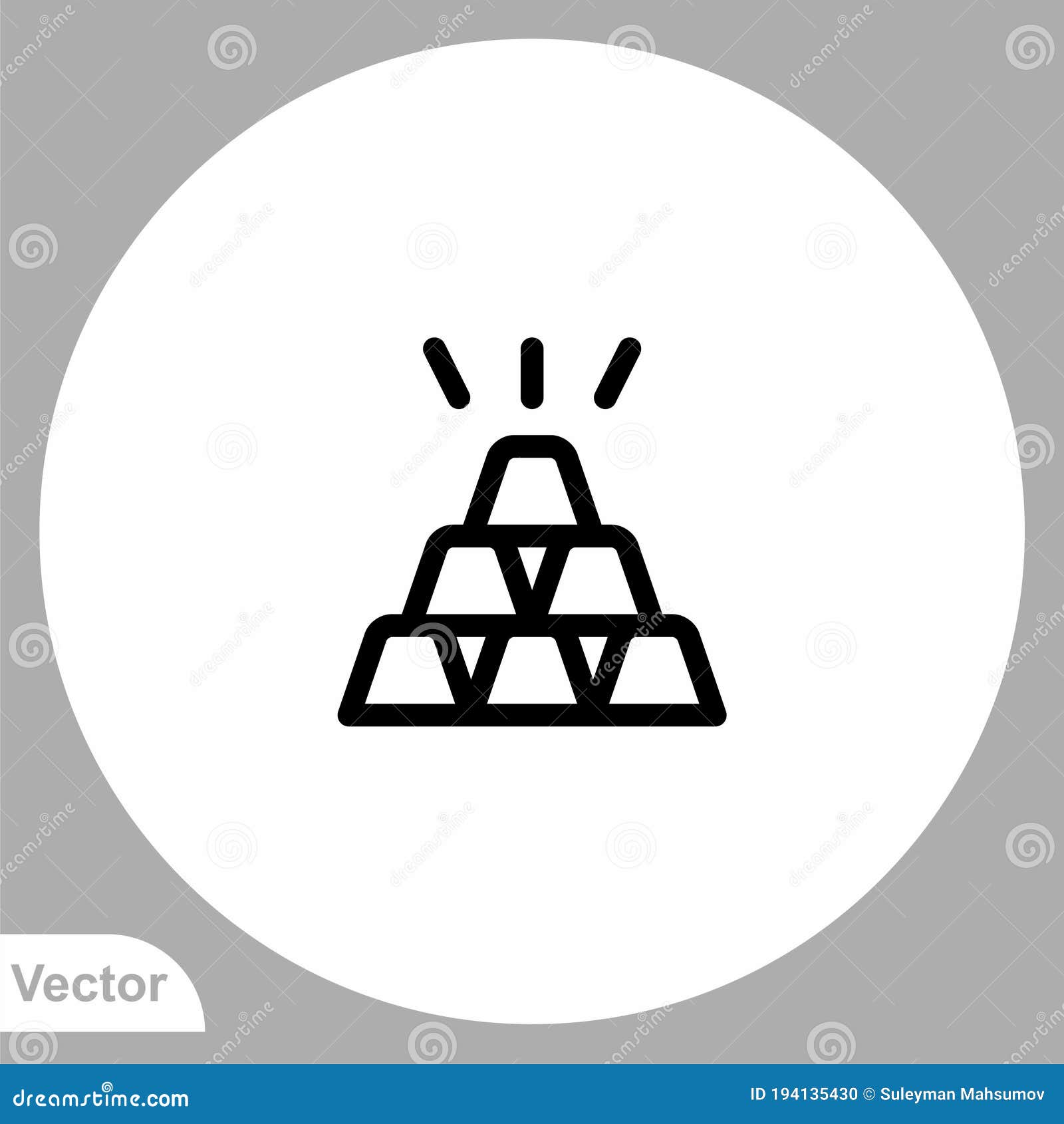 Gold Stack Vector Icon Sign Symbol Stock Vector - Illustration of bank ...