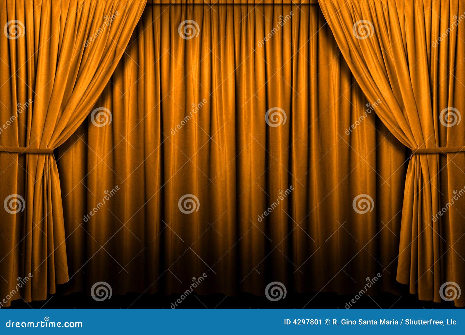 Gold Stage Curtain stock image. Image of fabric, golden - 4297801