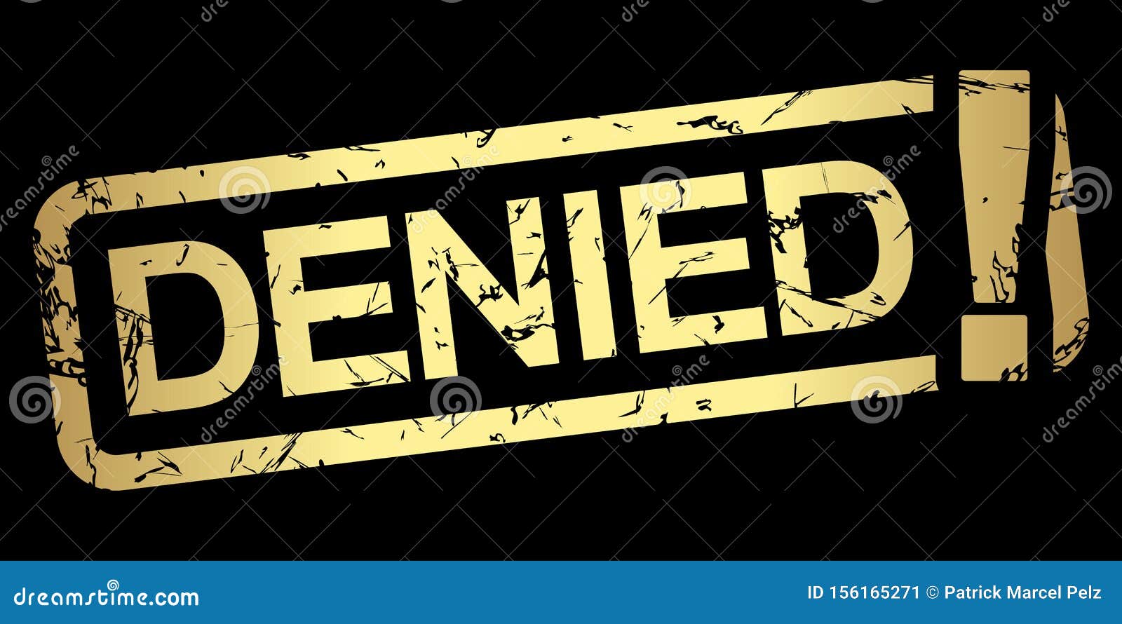 Gold stamp DENIED stock vector. Illustration of deny - 156165271