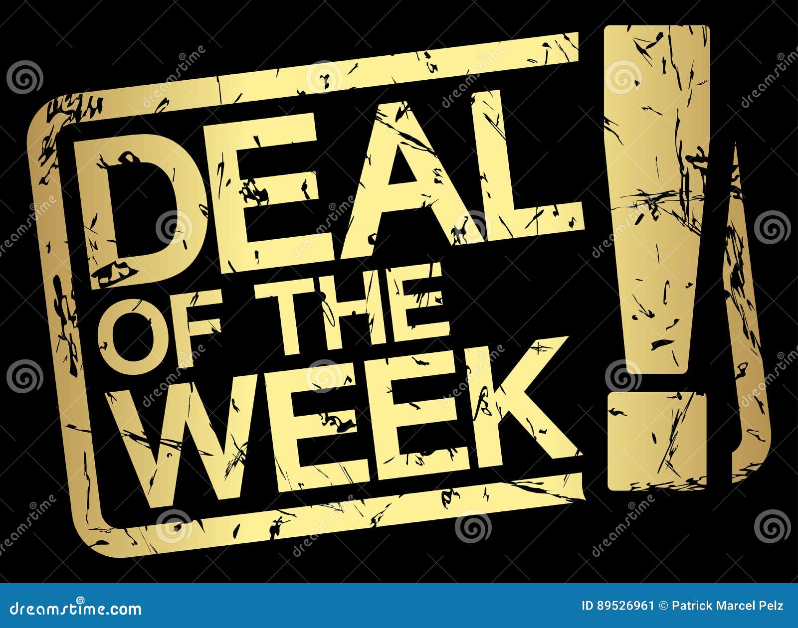 Gold Stamp with Text Deal of the Week Stock Vector - Illustration of ...