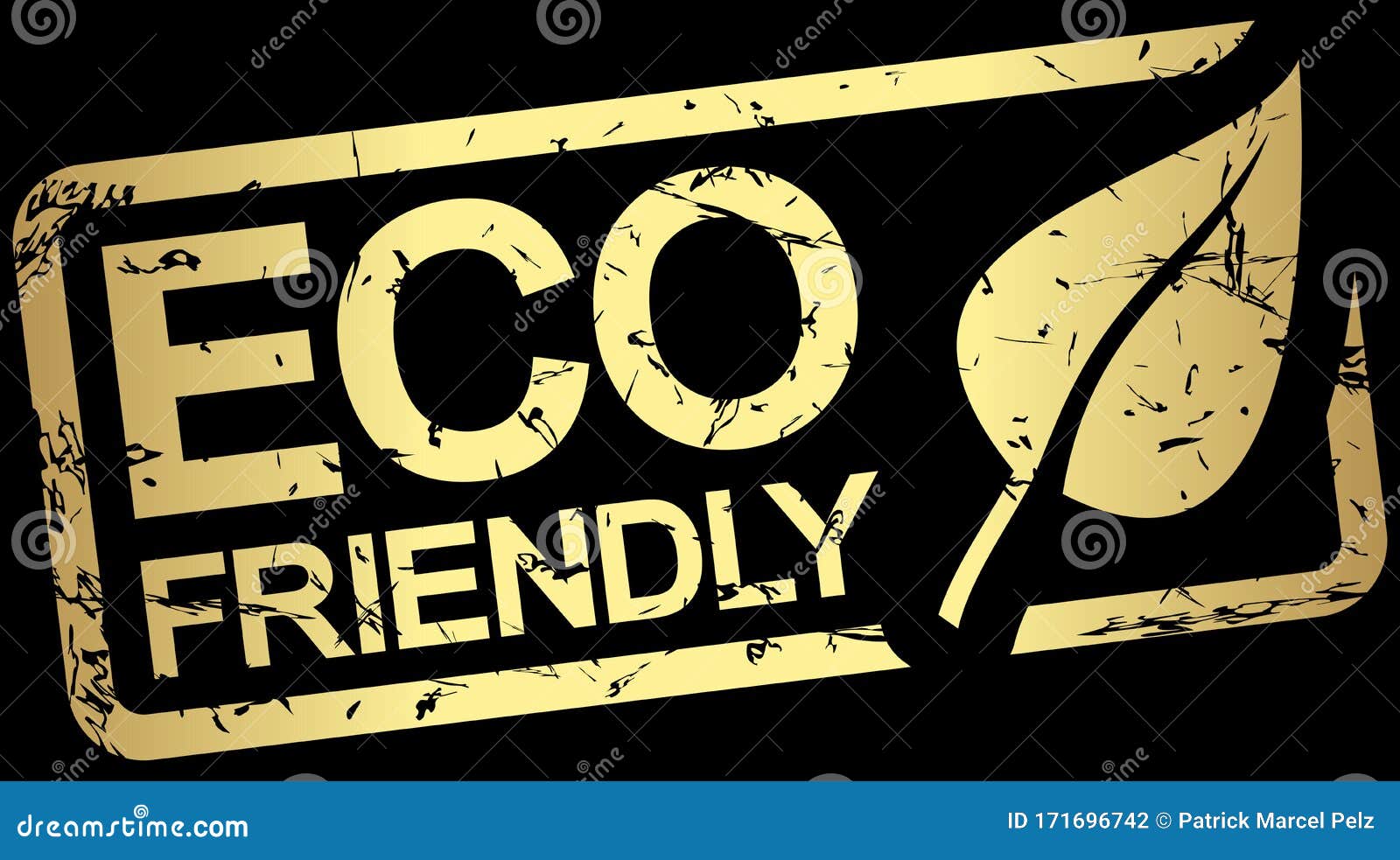 Gold Stamp with Text ECO Friendly Stock Vector - Illustration of label ...