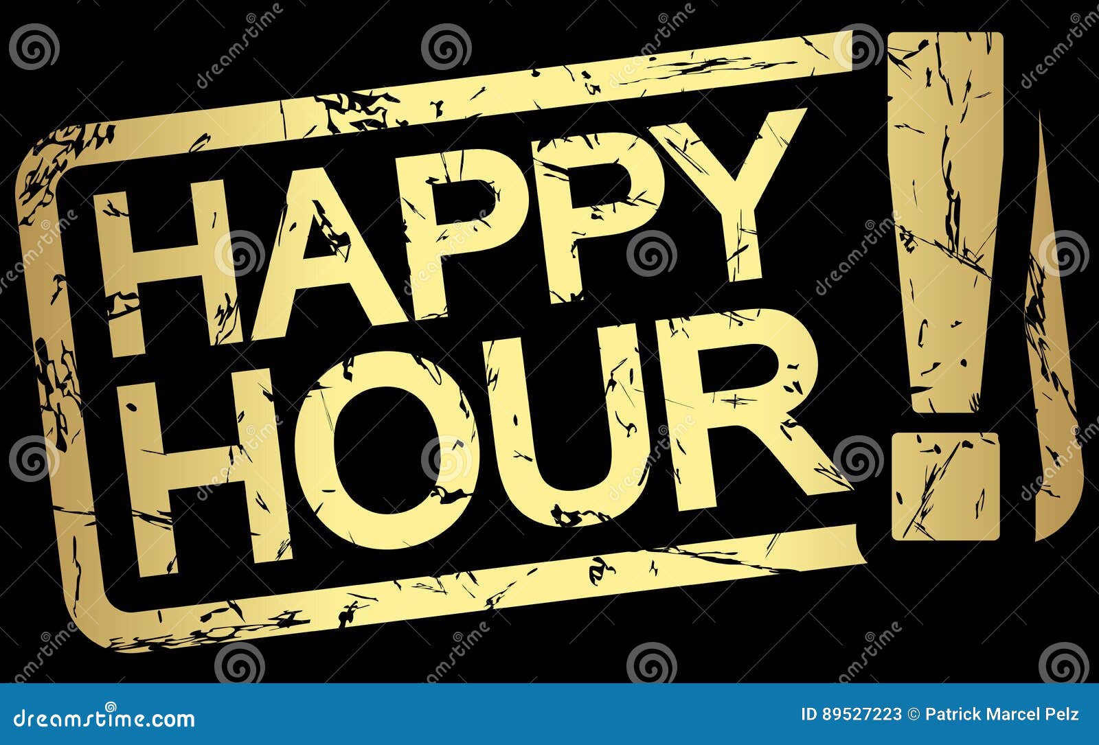 Gold Stamp with Text Happy Hour Stock Vector - Illustration of online ...