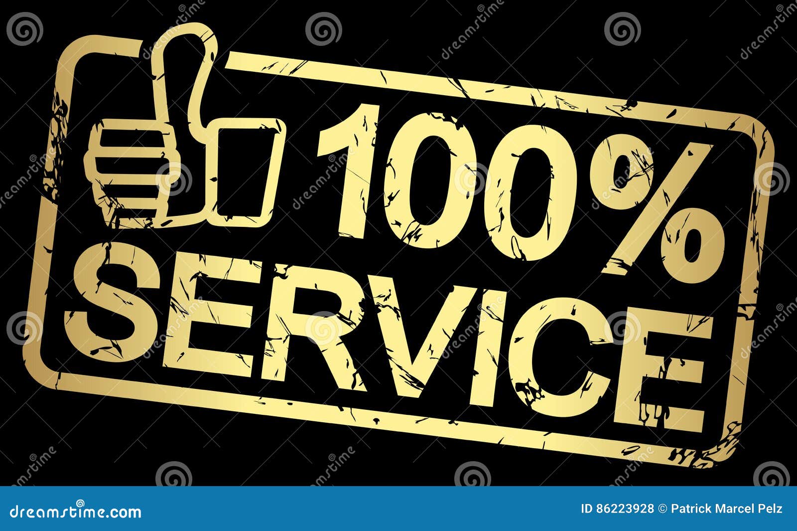 Gold Stamp with Text 100 Service Stock Vector - Illustration of online ...