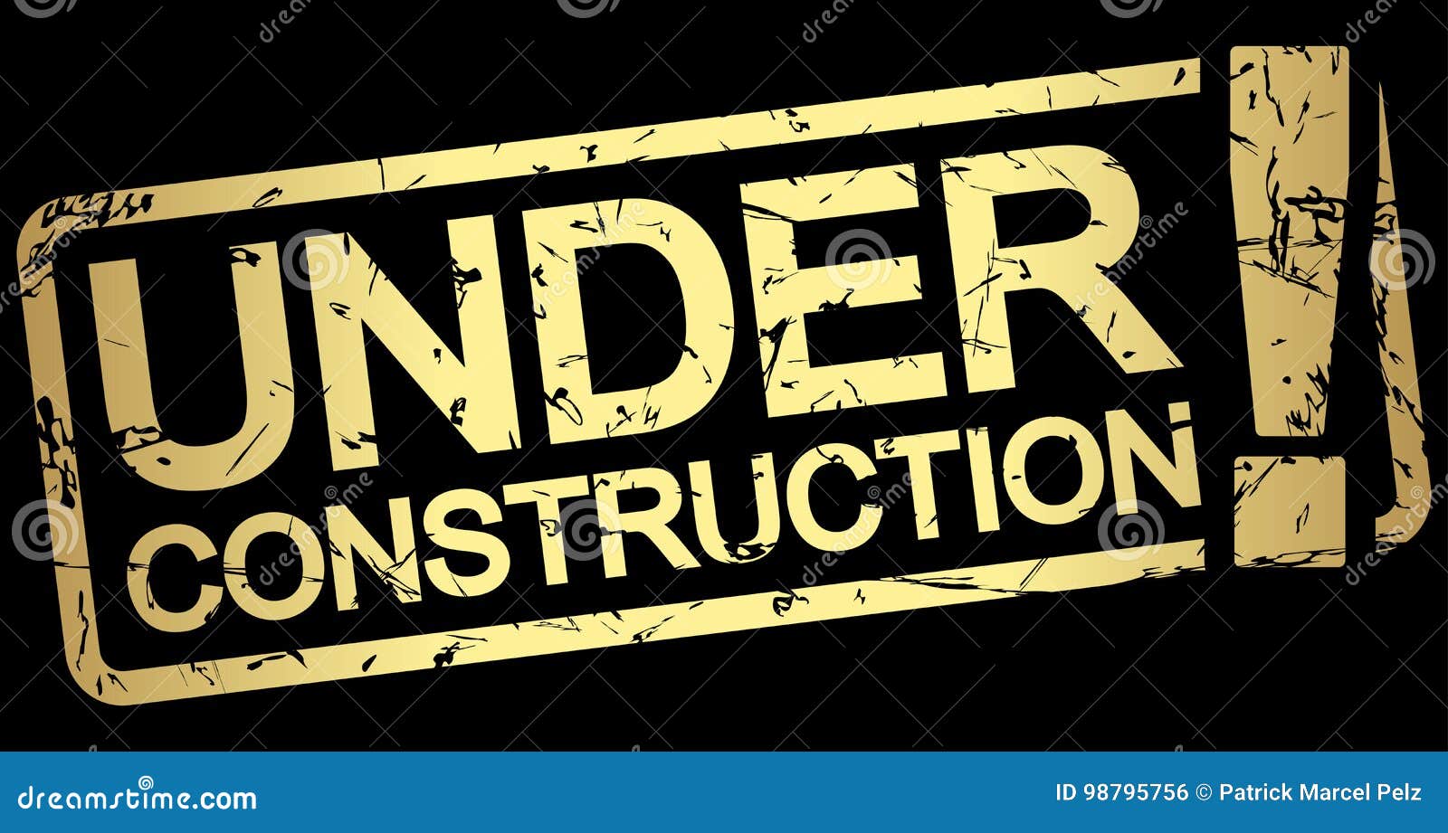 Gold Stamp with Text Under Construction Stock Vector - Illustration of ...