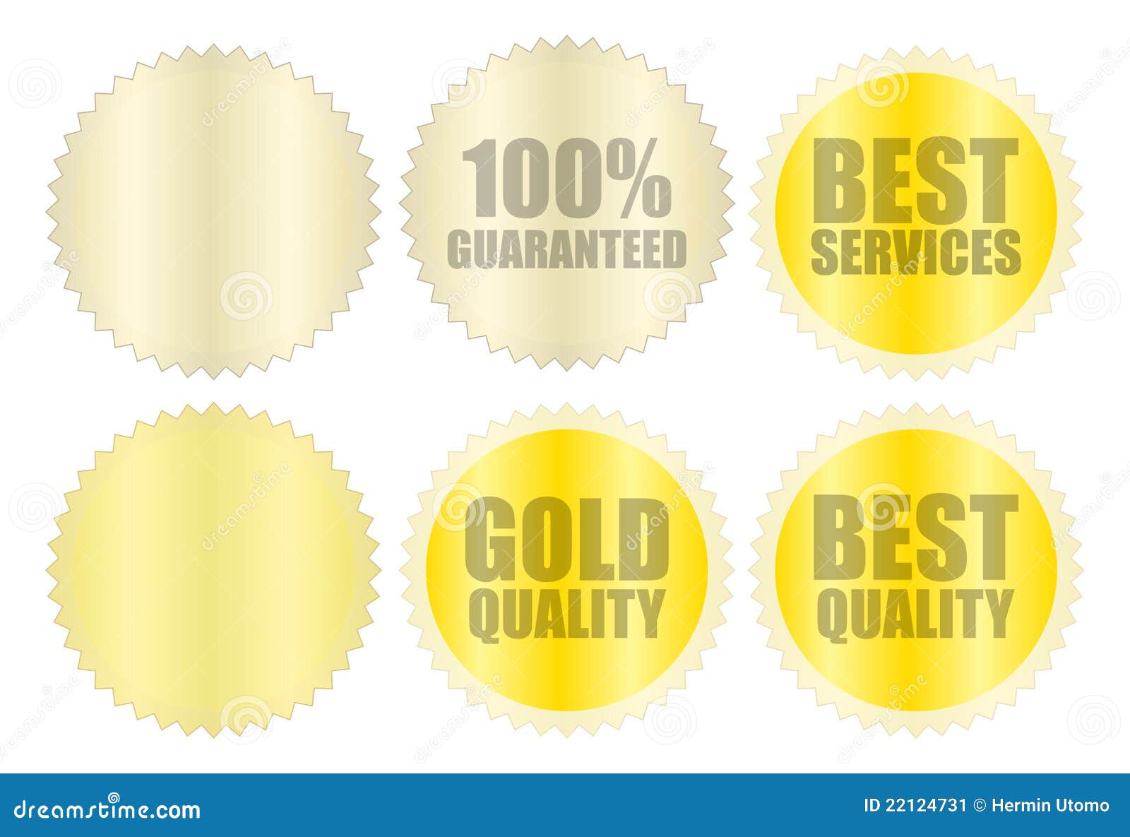 Gold Stamps stock vector. Illustration of label, guaranteed - 22124731