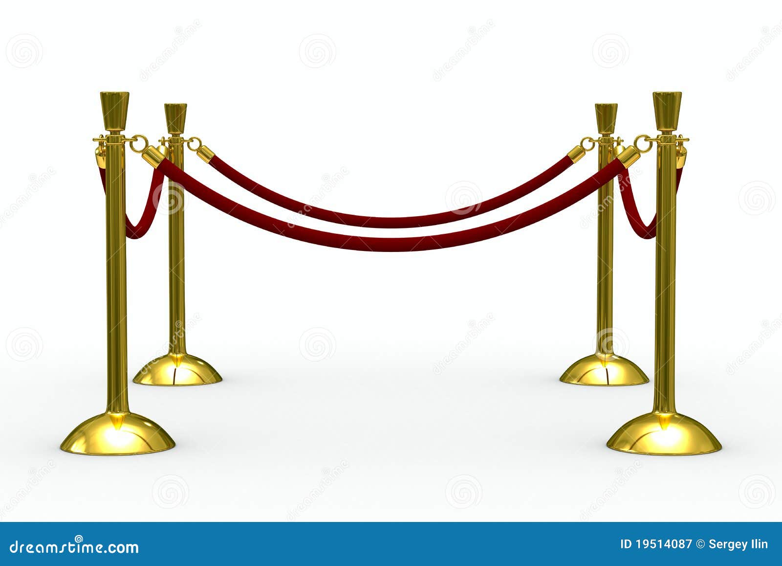 Gold Stanchions on White Background Stock Illustration - Illustration ...