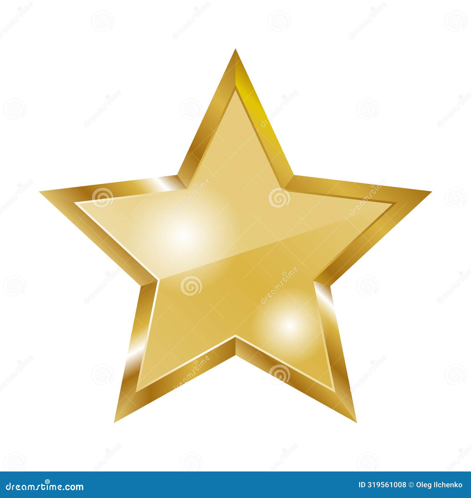 Realistic Golden Star. Vector Illustration Stock Vector - Illustration ...
