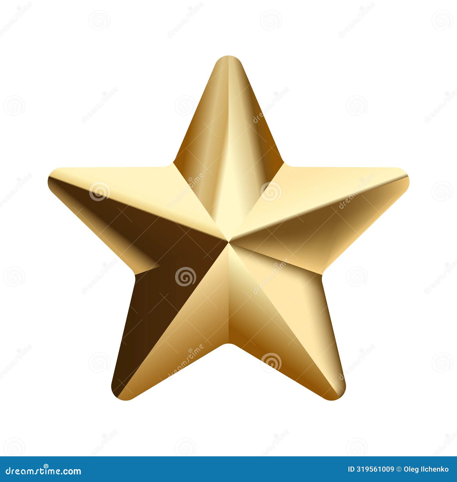 Realistic Golden Star. Vector Illustration Stock Vector - Illustration ...