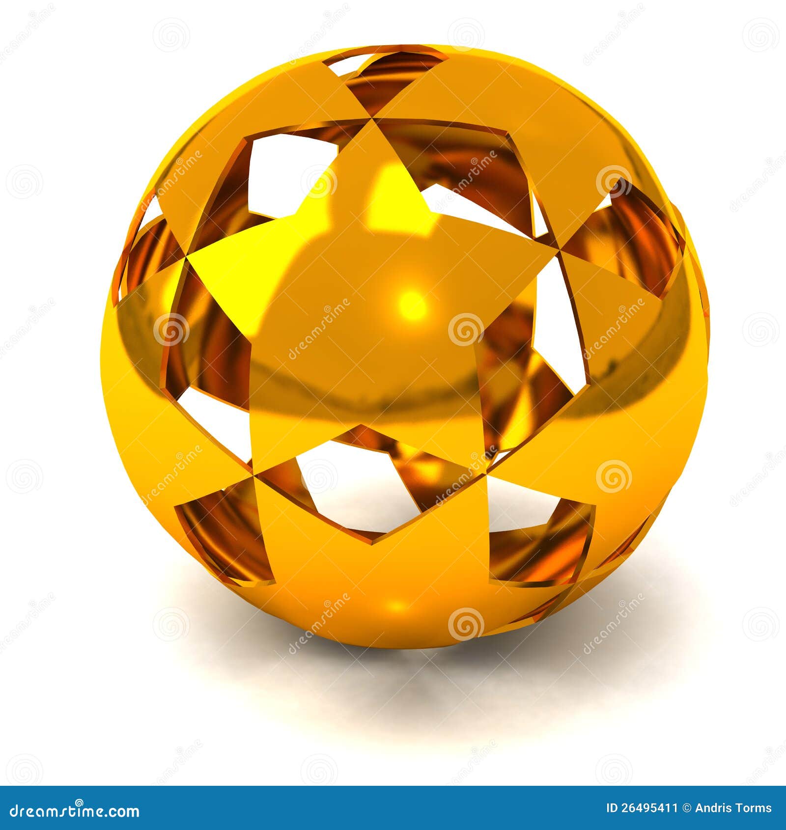 Gold star ball 3d stock illustration. Illustration of golden - 26495411