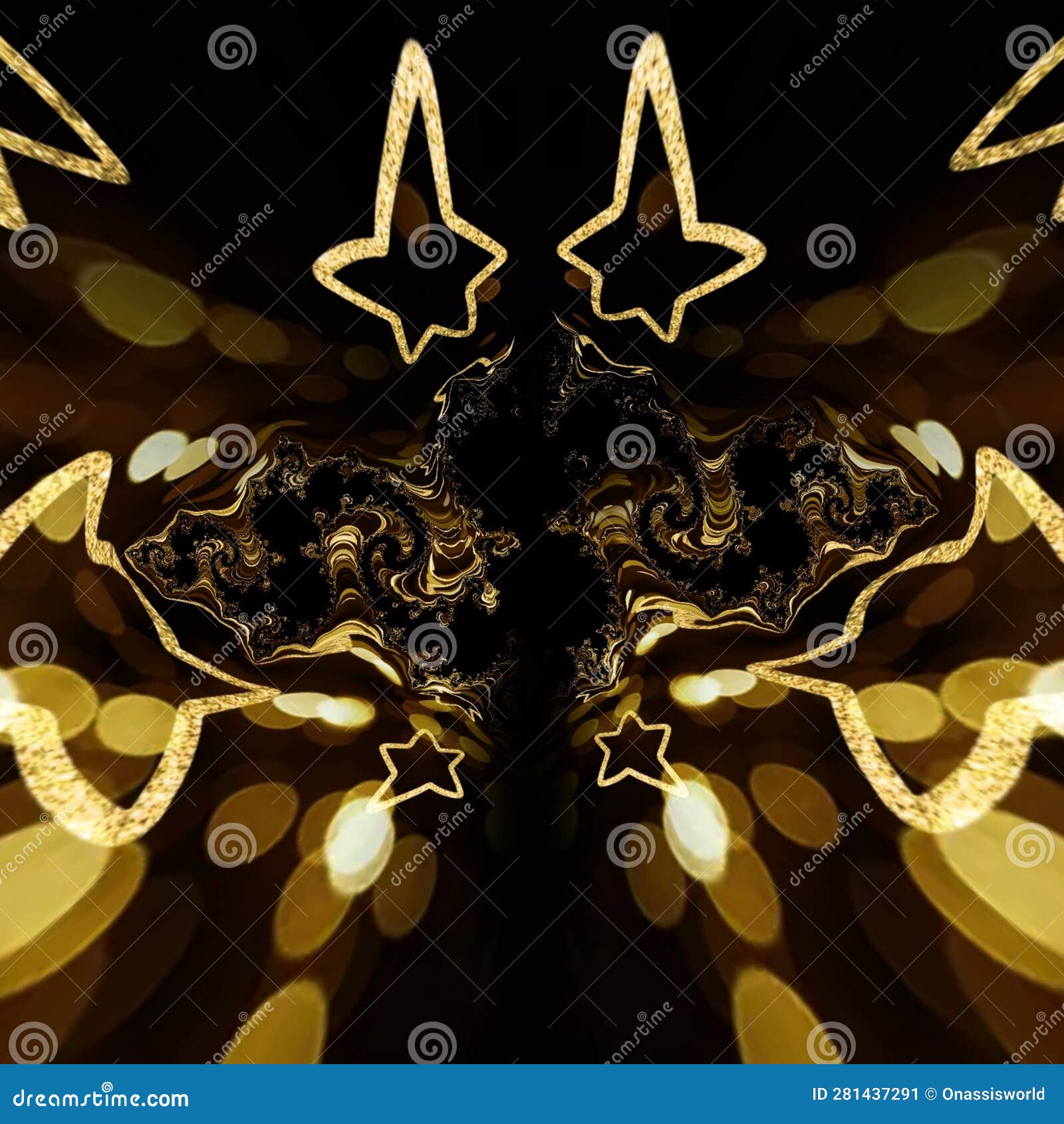 Gold Star Black Abstract Background Shapes Space Fun Stock Illustration ...
