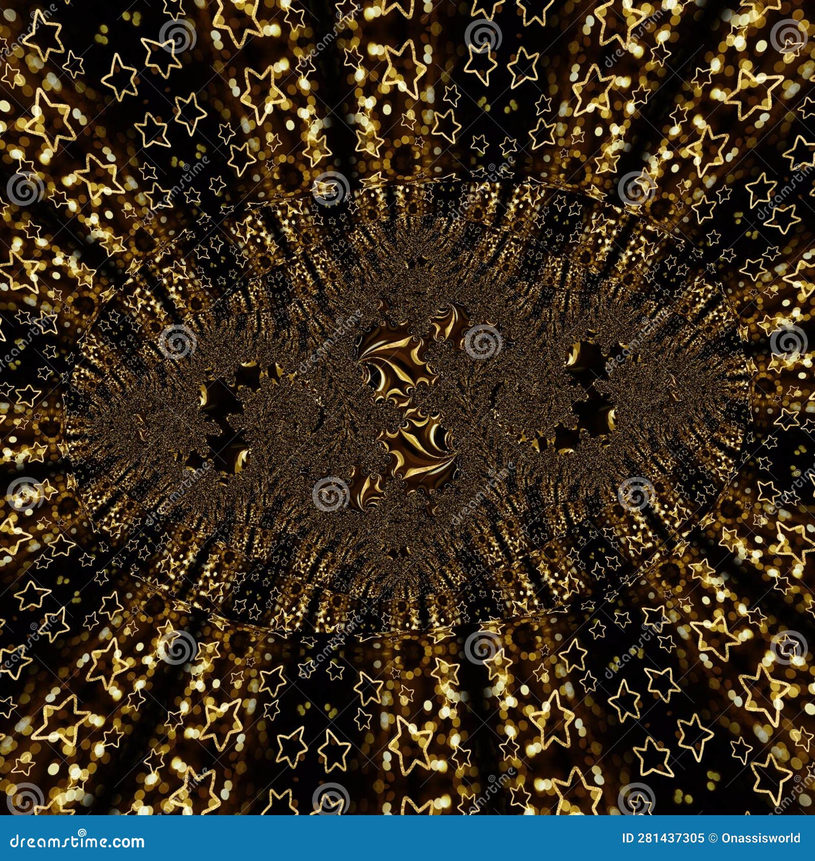 Gold Star Black Abstract Background Shapes Space Fun Stock Illustration ...