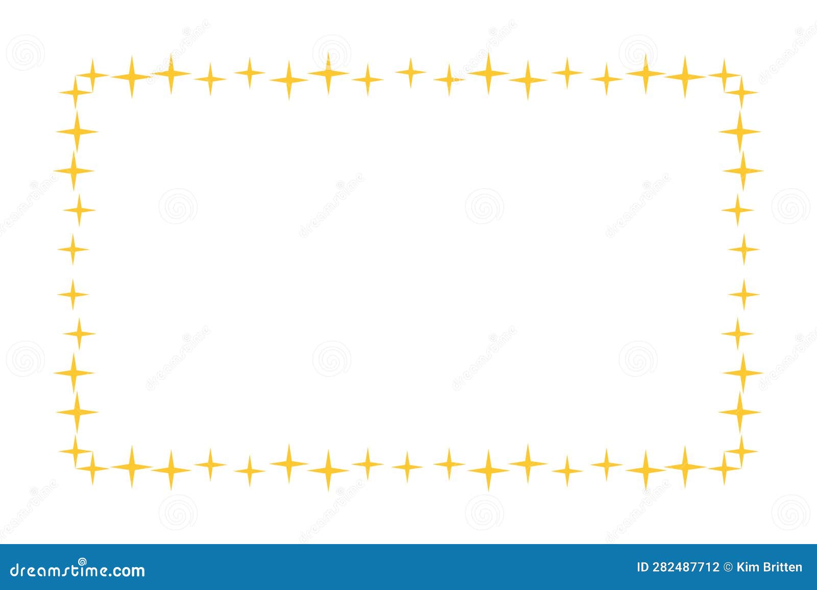 A Gold Star Border Design on White Background Illustration Stock ...