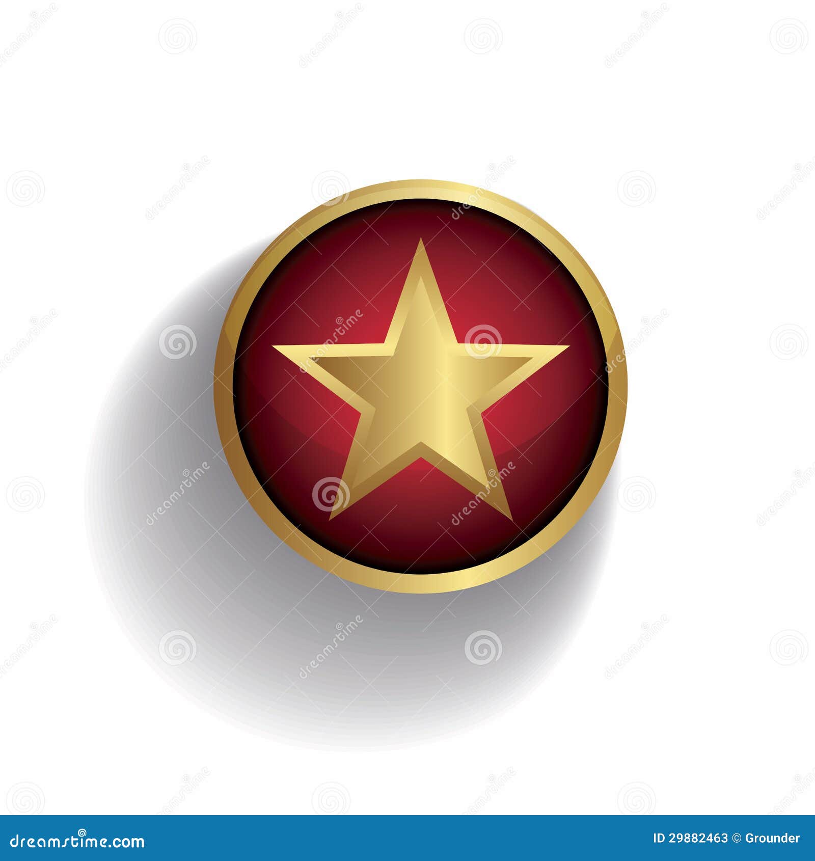 Gold star button stock vector. Illustration of celebration - 29882463