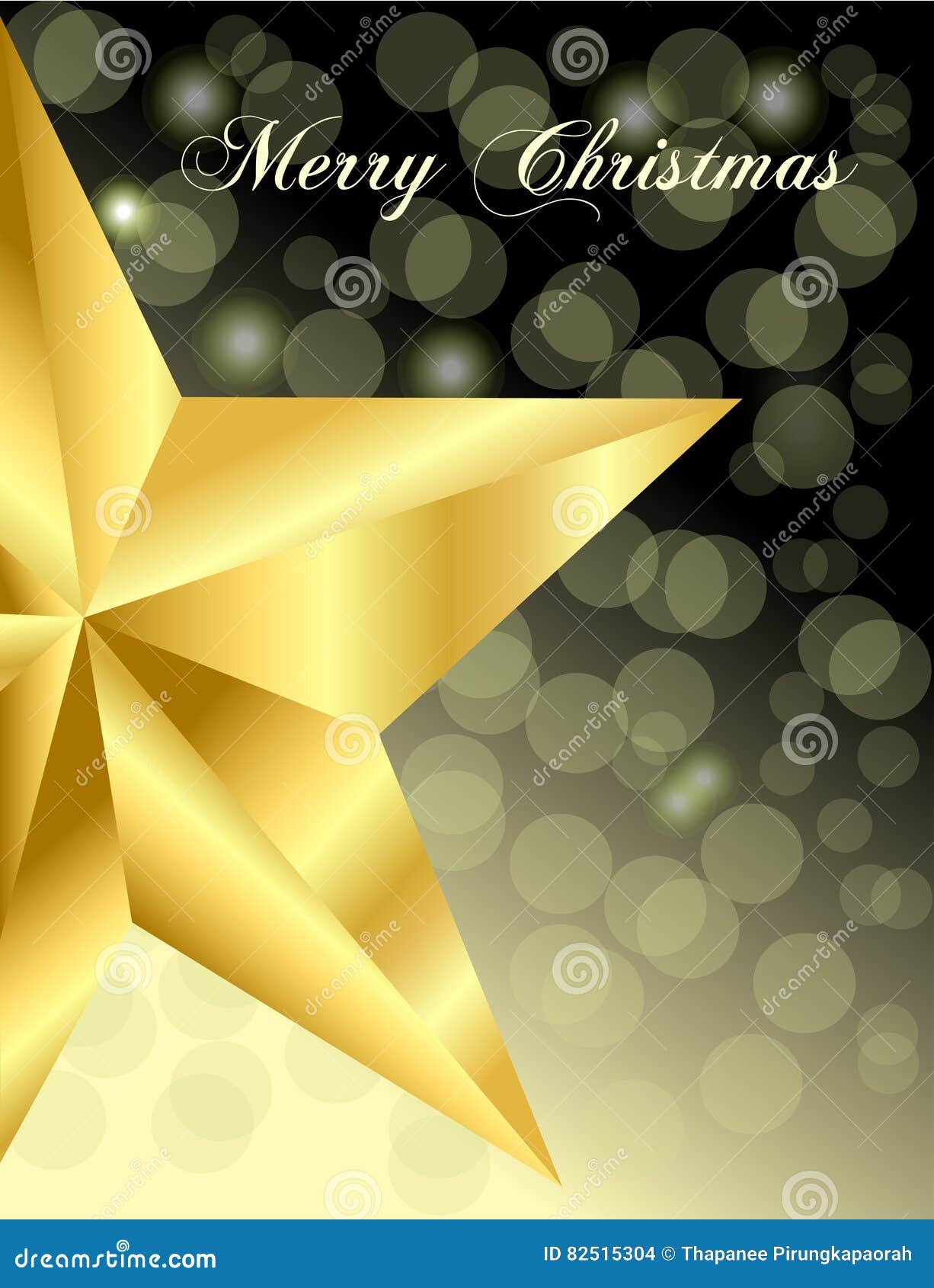 The Gold Star on Christmas Night. Stock Vector - Illustration of stars ...