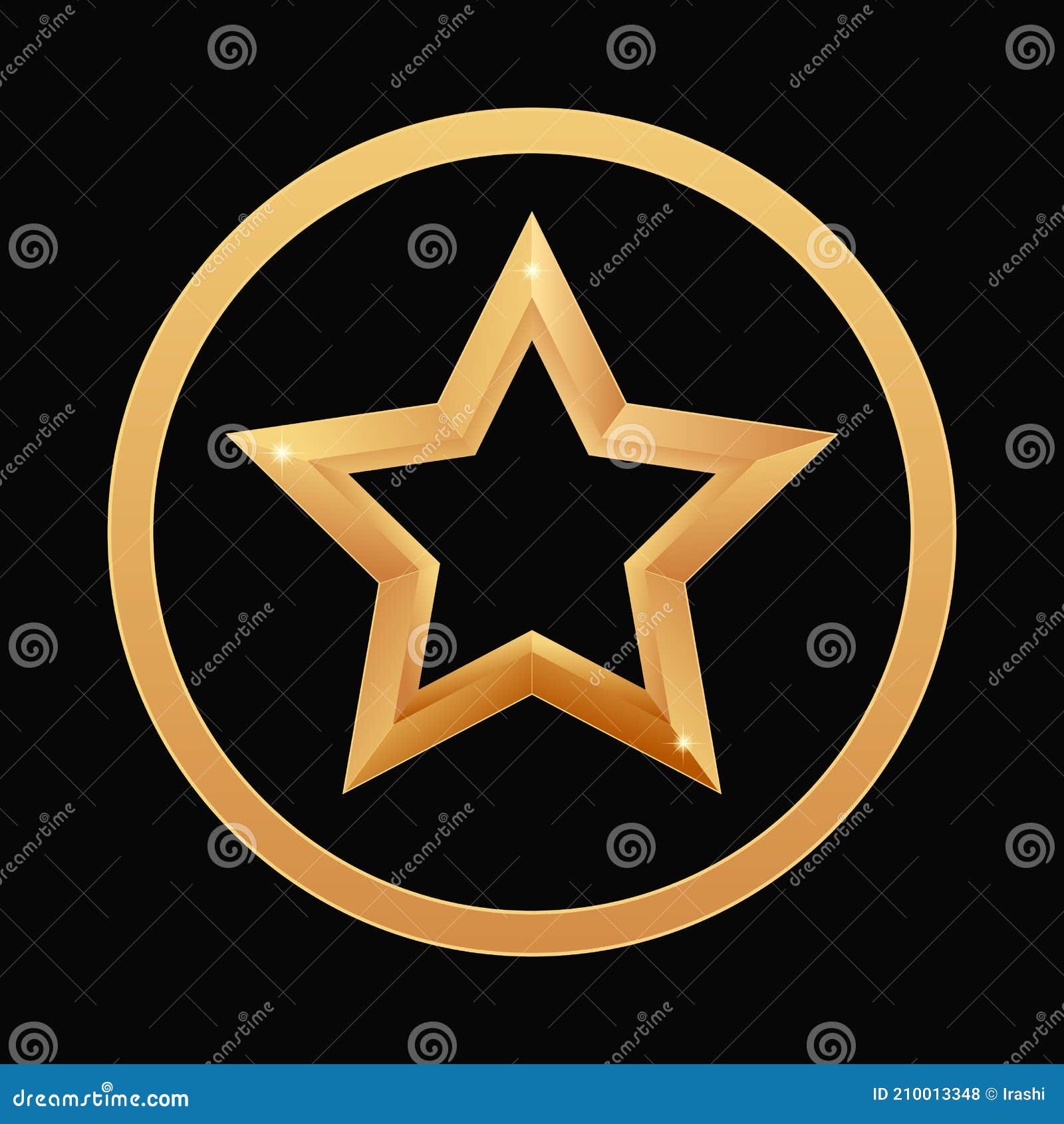 Gold star in circle stock vector. Illustration of abstract - 210013348