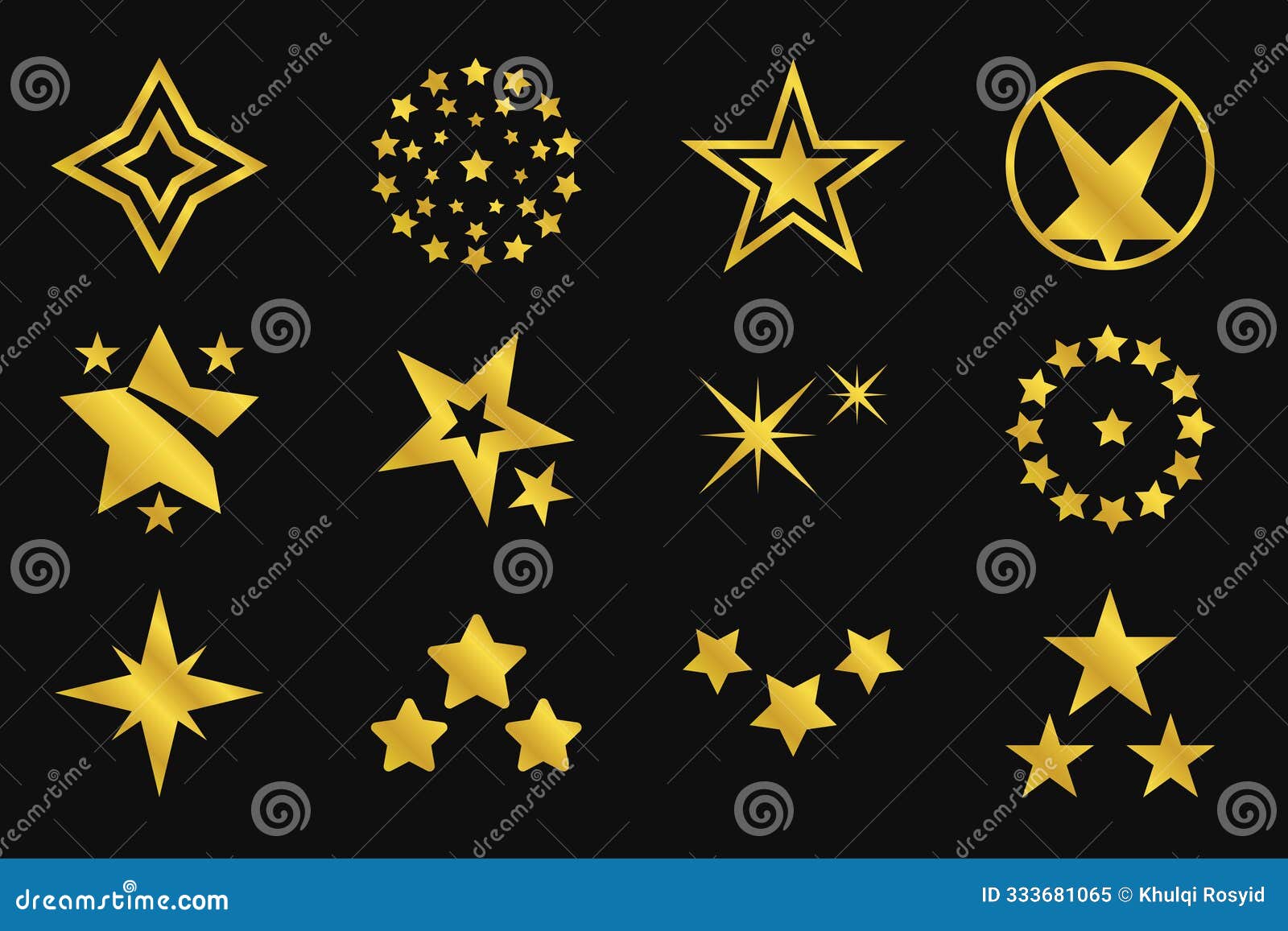 Gold Star Collection.Star Logo Collection.Modern Simple Flat Style ...