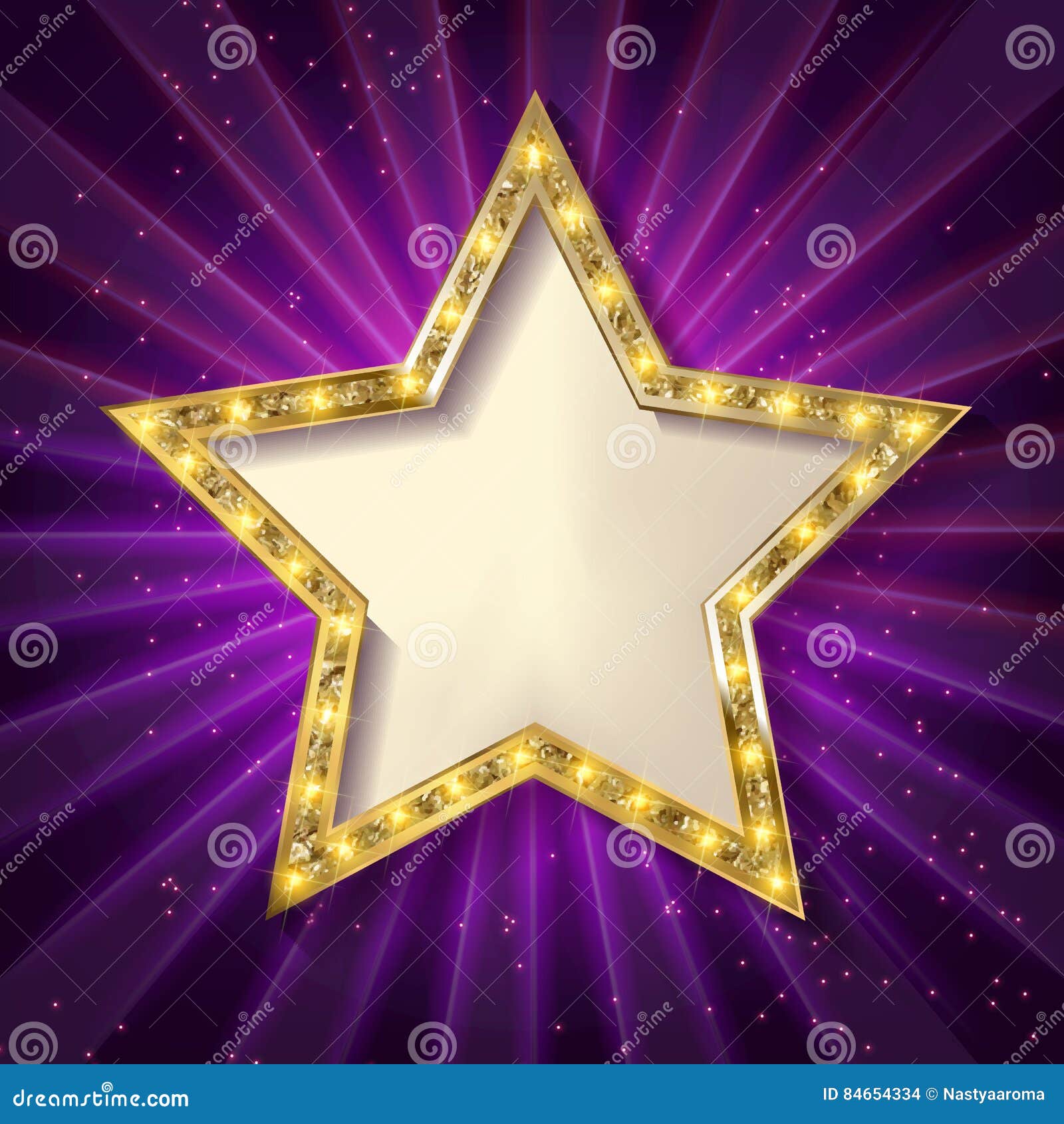 Gold Star on a Dark Background. Stock Illustration - Illustration of ...